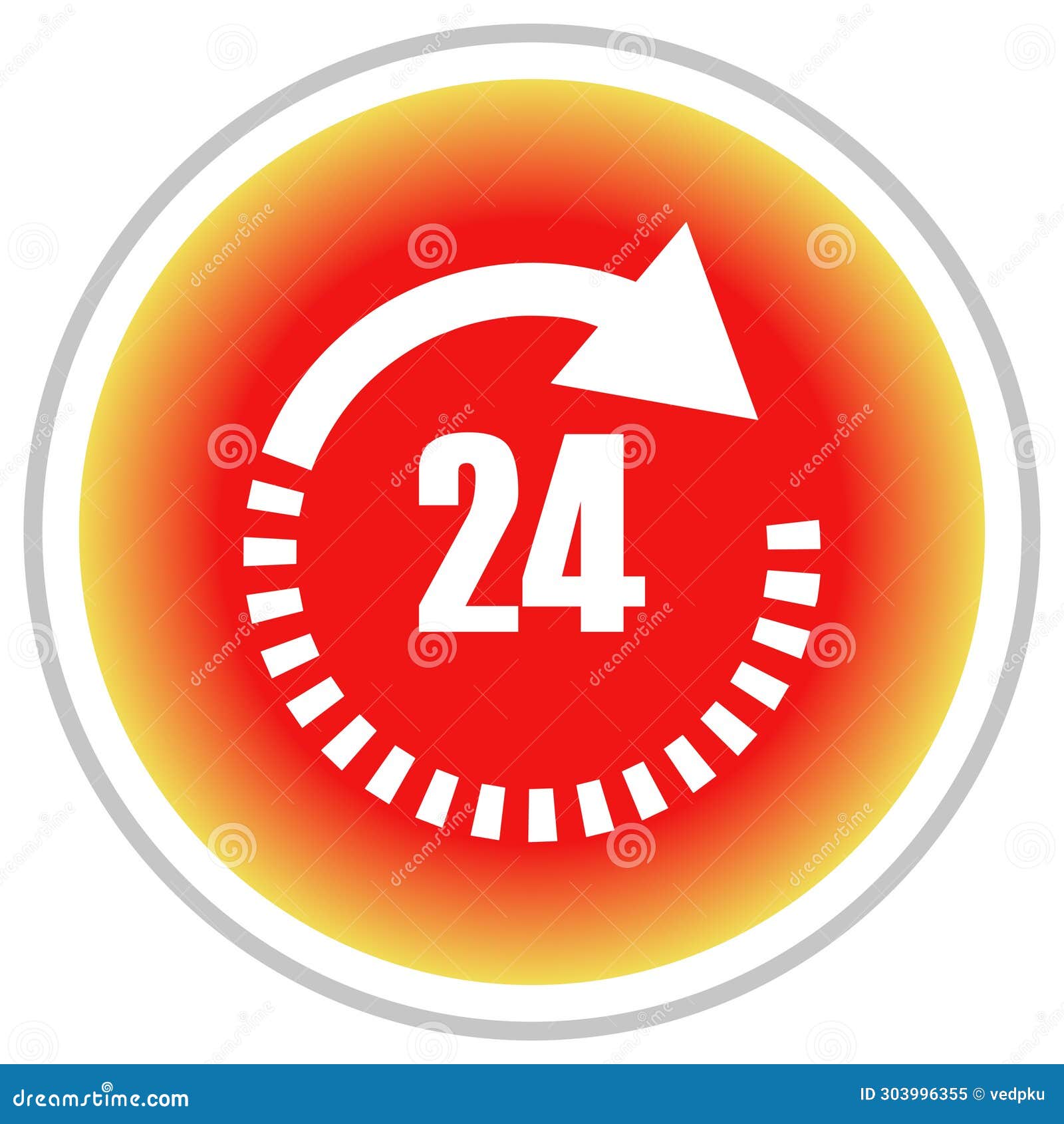 24 Hours Order and Service Vector, Time Management Icon Stock ...