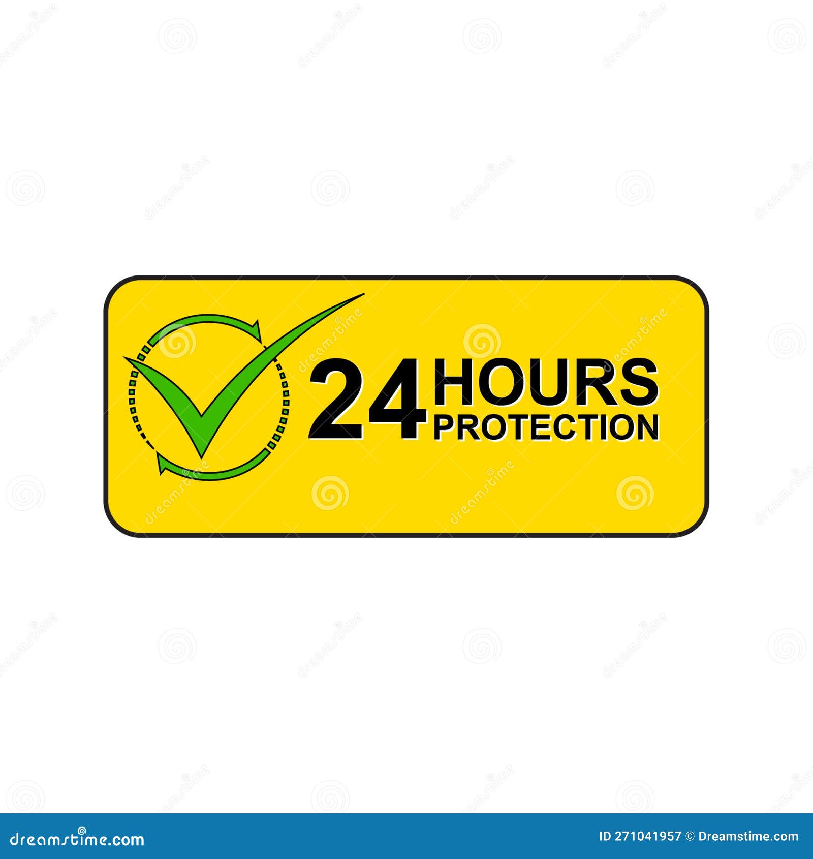 24 Hours Protection Sign Icon Vector Stock Vector - Illustration of ...