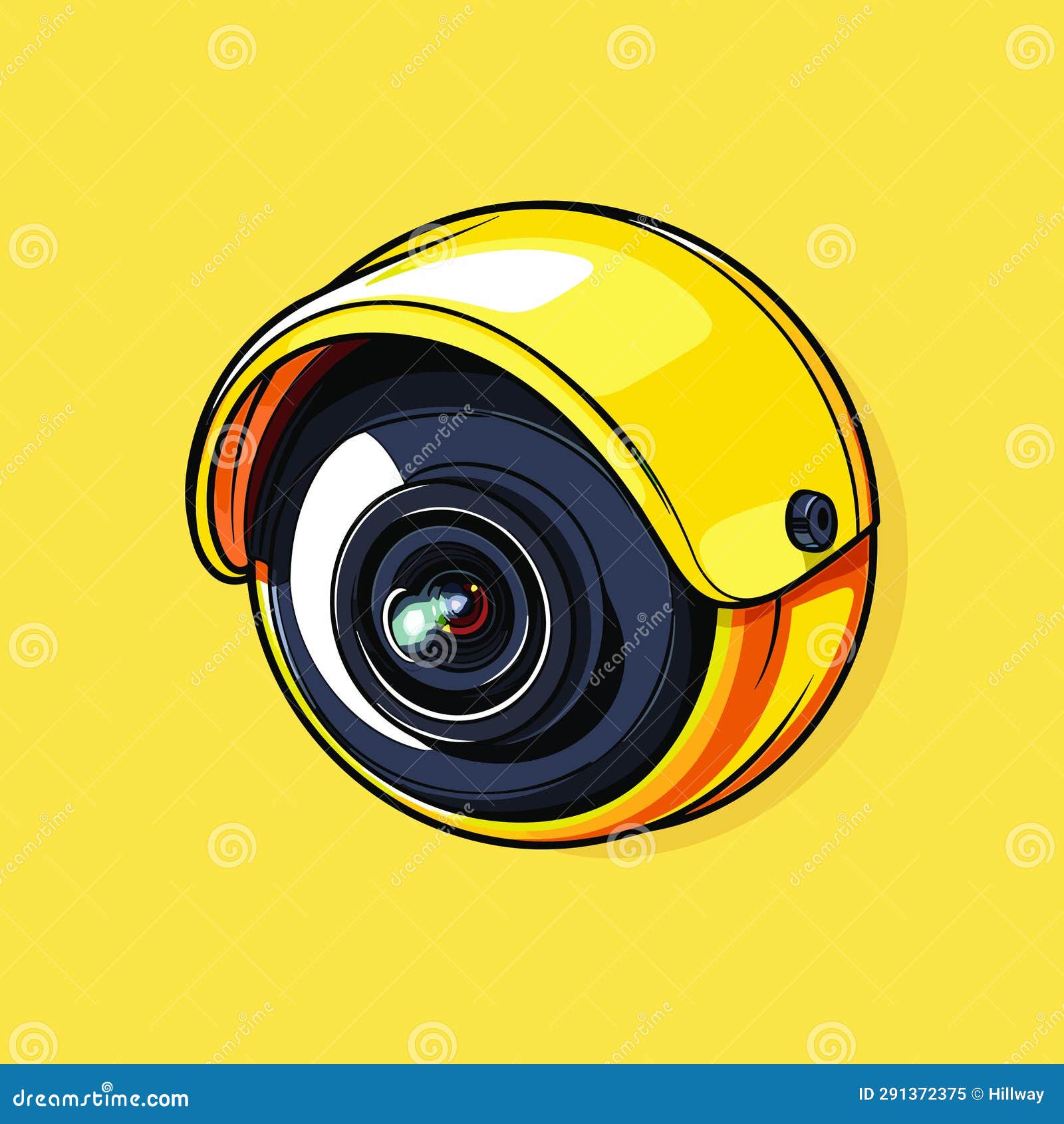 24 Hours Security Surveillance Camera Isolated Vector Illustration ...
