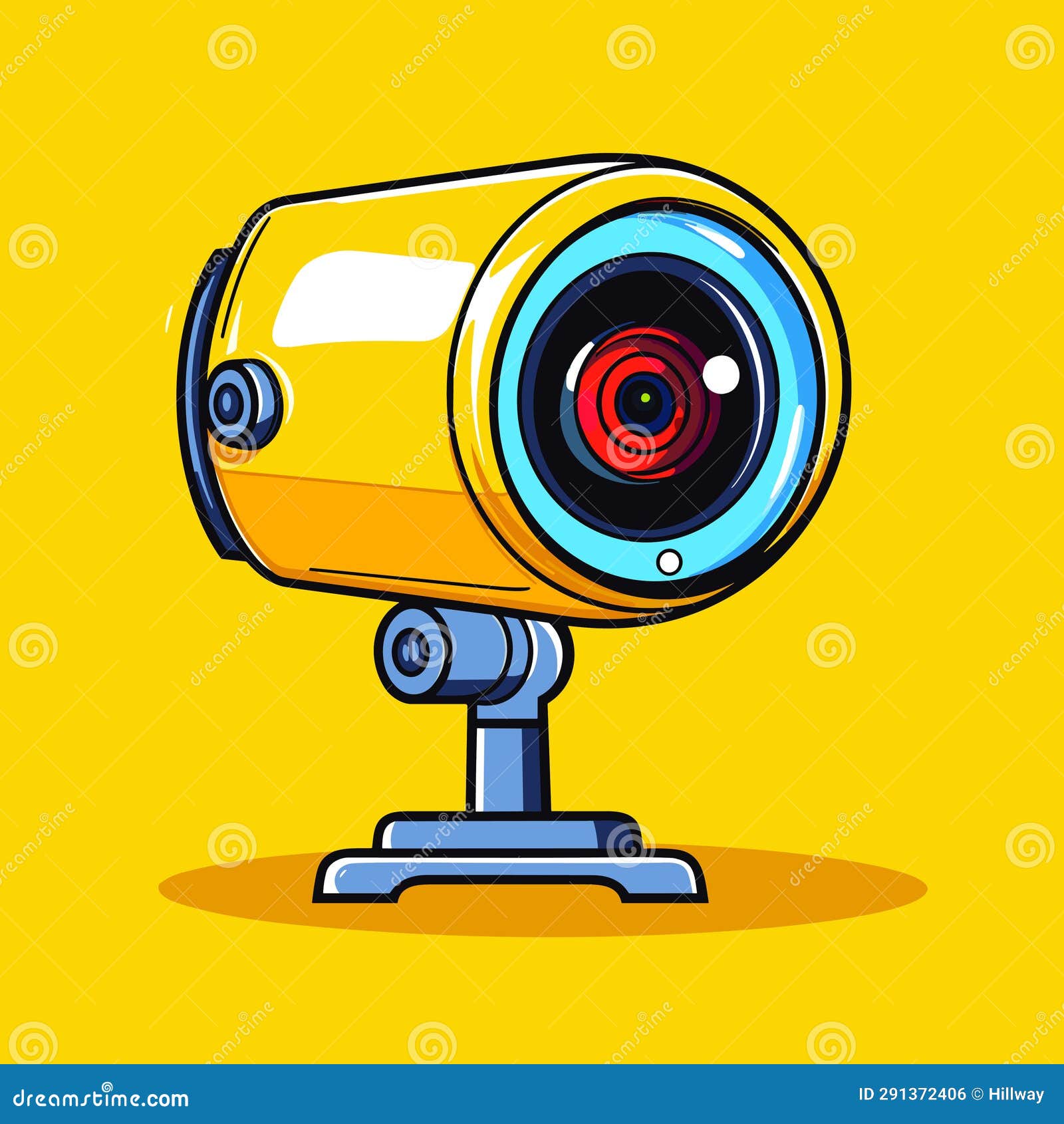 24 Hours Security Surveillance Camera Isolated Vector Illustration ...