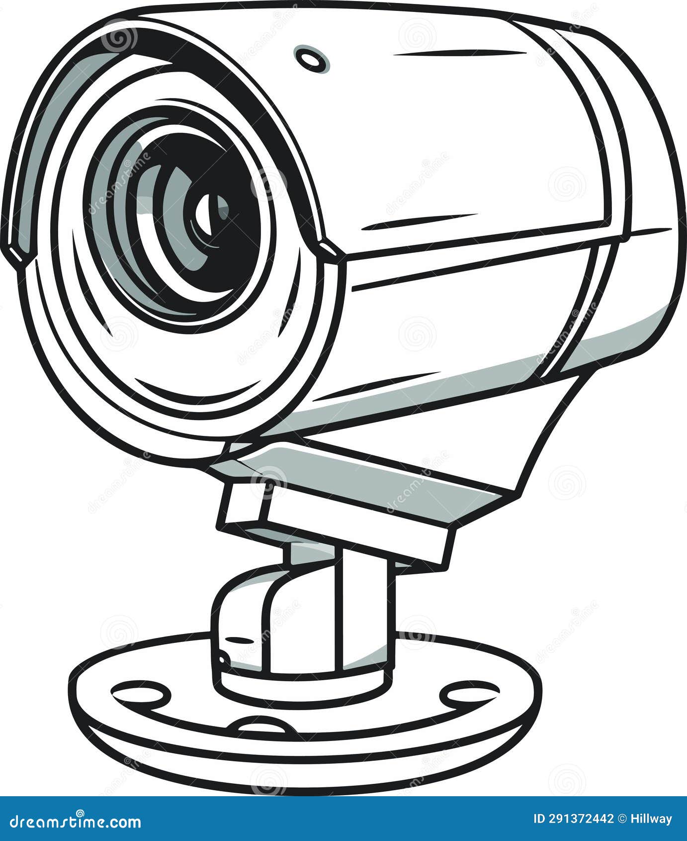 24 Hours Security Surveillance Camera Isolated Vector Illustration ...