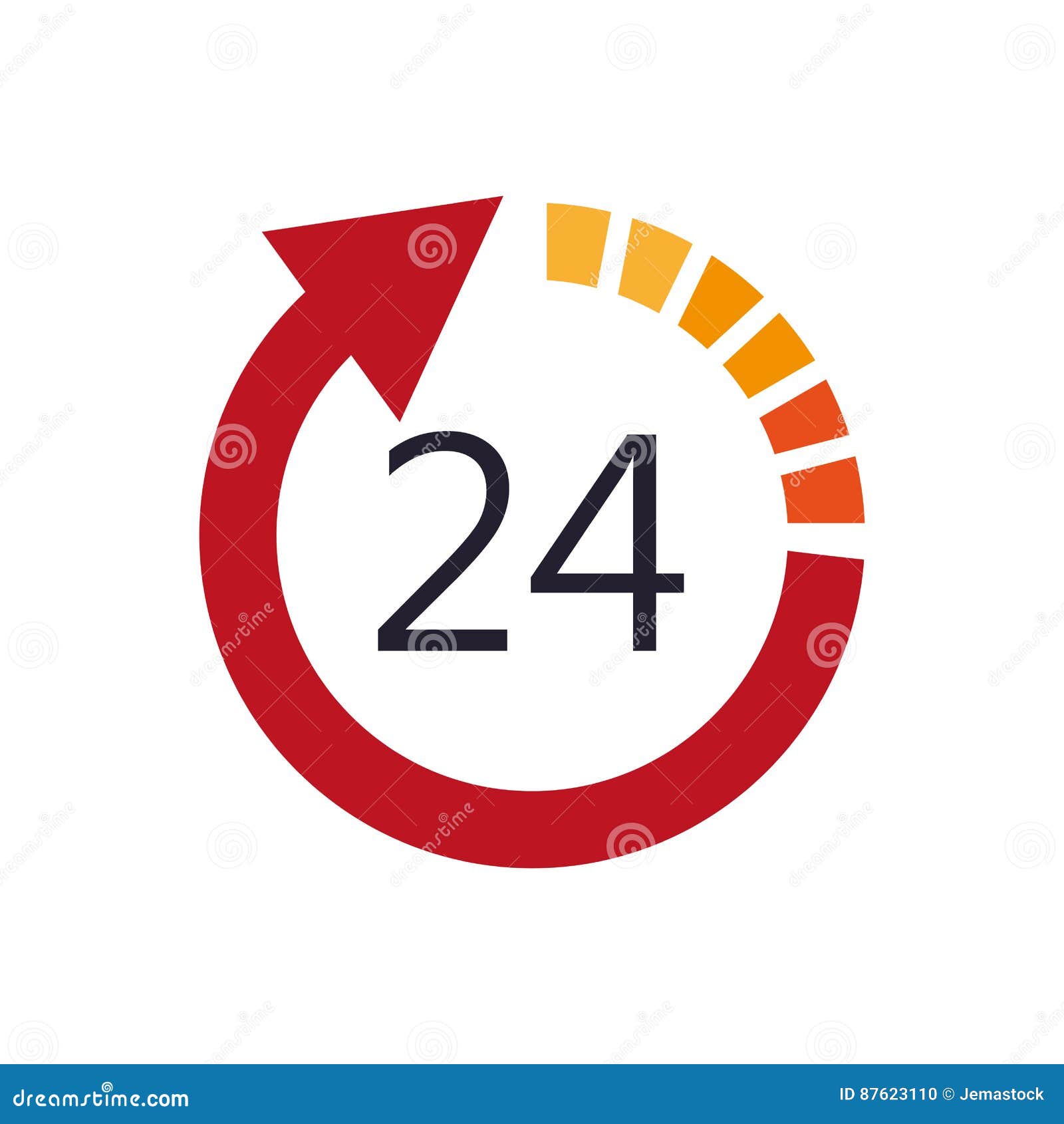 24 hours service stock vector. Illustration of call, classic - 87623110