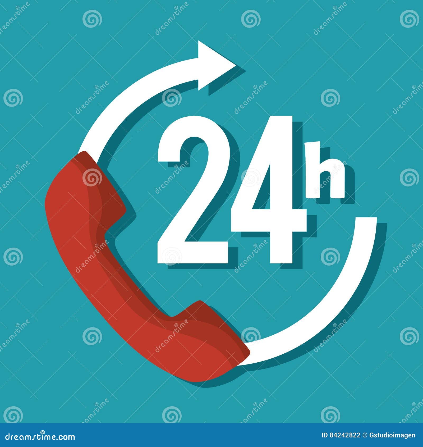 24 hours service symbol stock illustration. Illustration of service ...