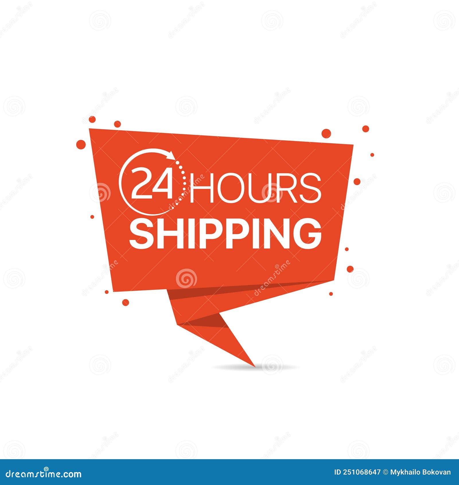 24 Hours Shipping Trendy Red Label Stock Vector - Illustration of watch ...