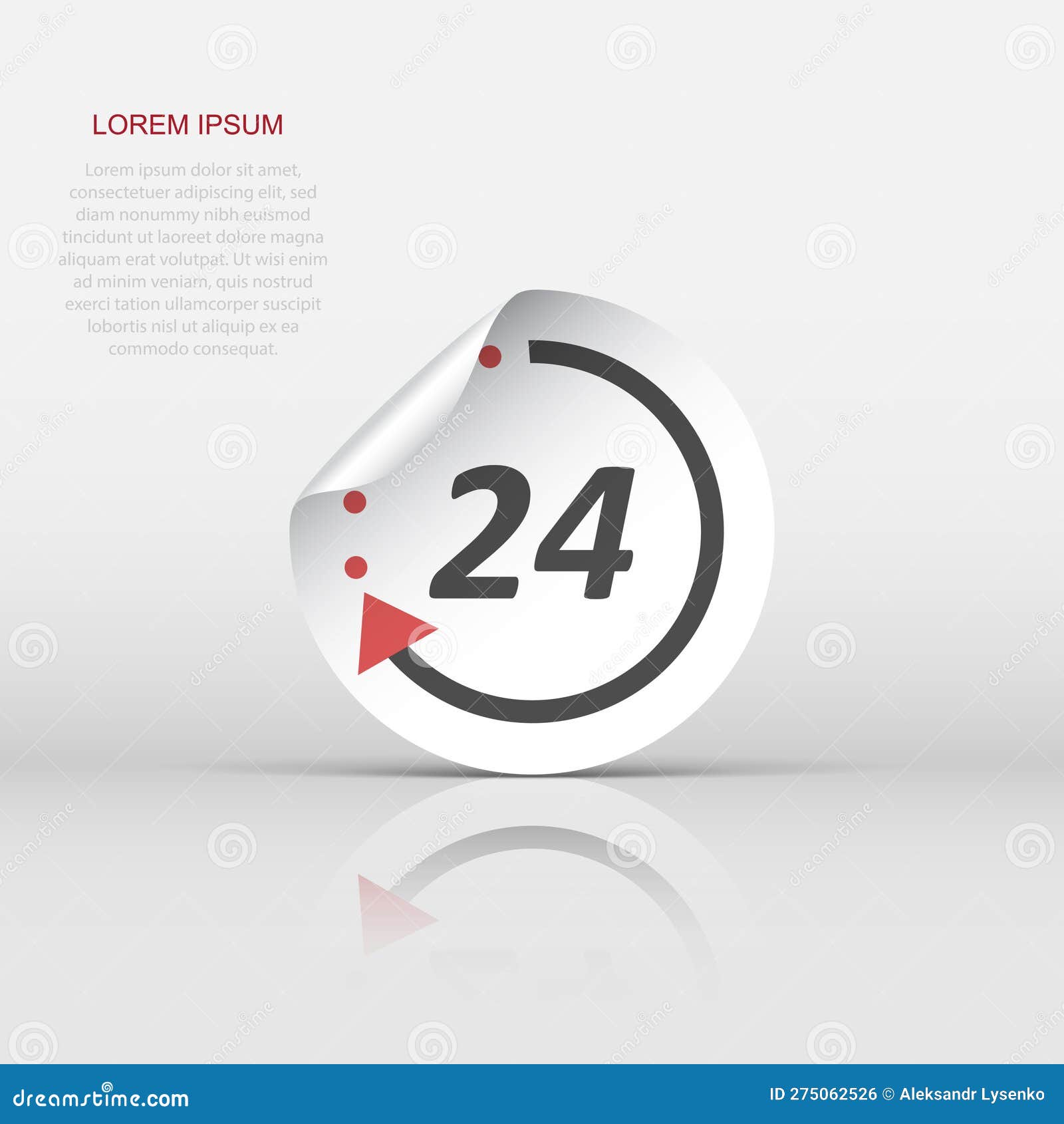 24 Hours Sticker Label. Vector Illustration Stock Vector - Illustration ...