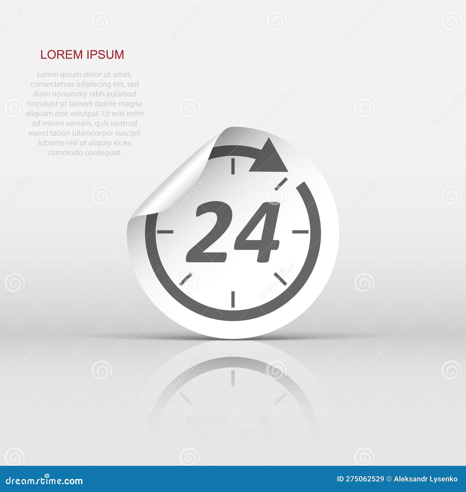 24 Hours Sticker Engraved Icons On Edged Square Buttons Cartoon Vector ...