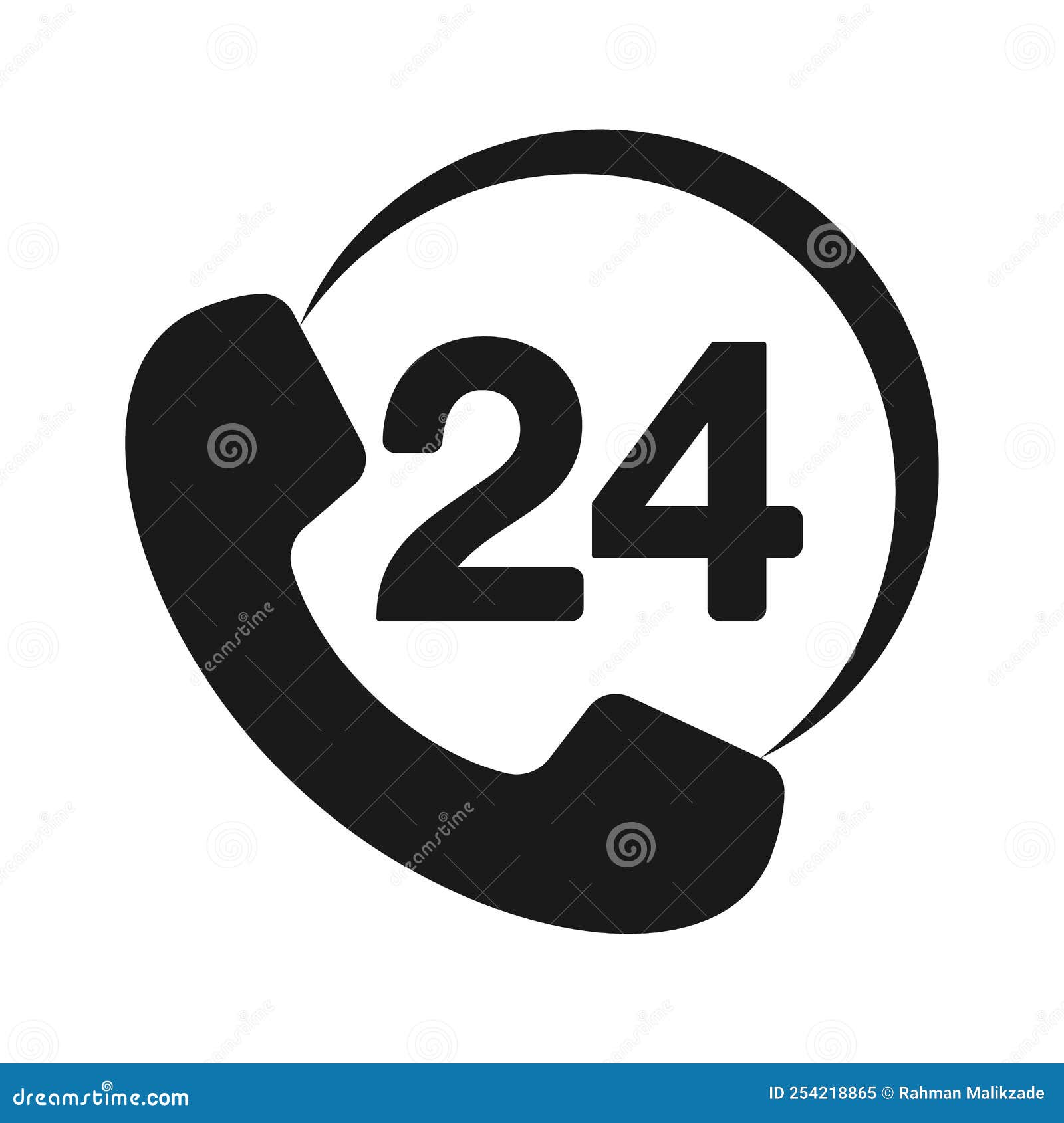 24 Hours Support Icon. 24 Hours Call or Twenty Four Hour Vector ...