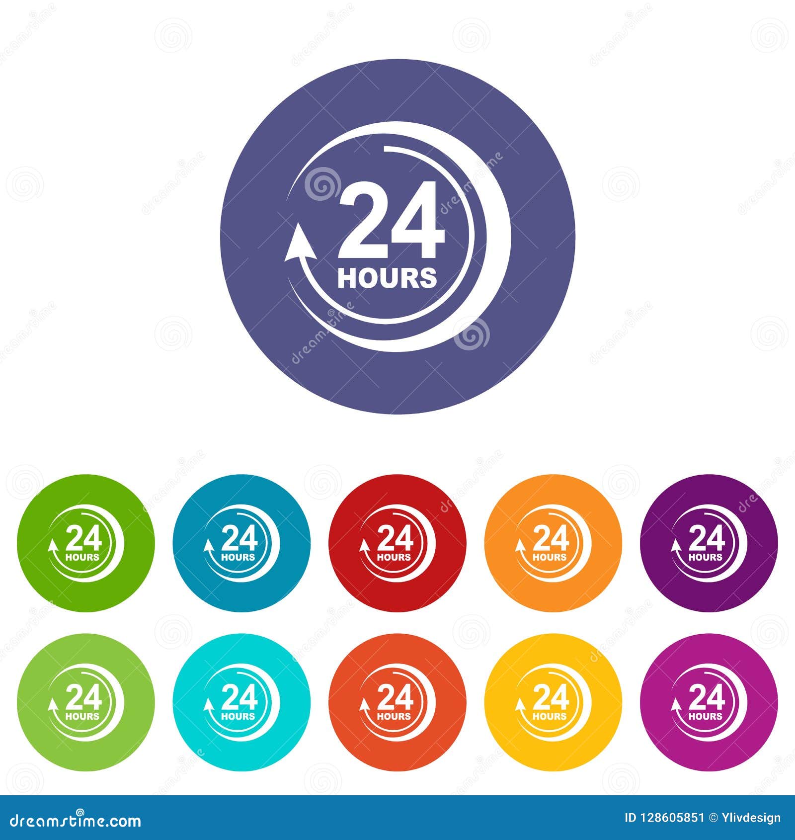 24 Hours Support Icon, Simple Style Stock Illustration - Illustration ...