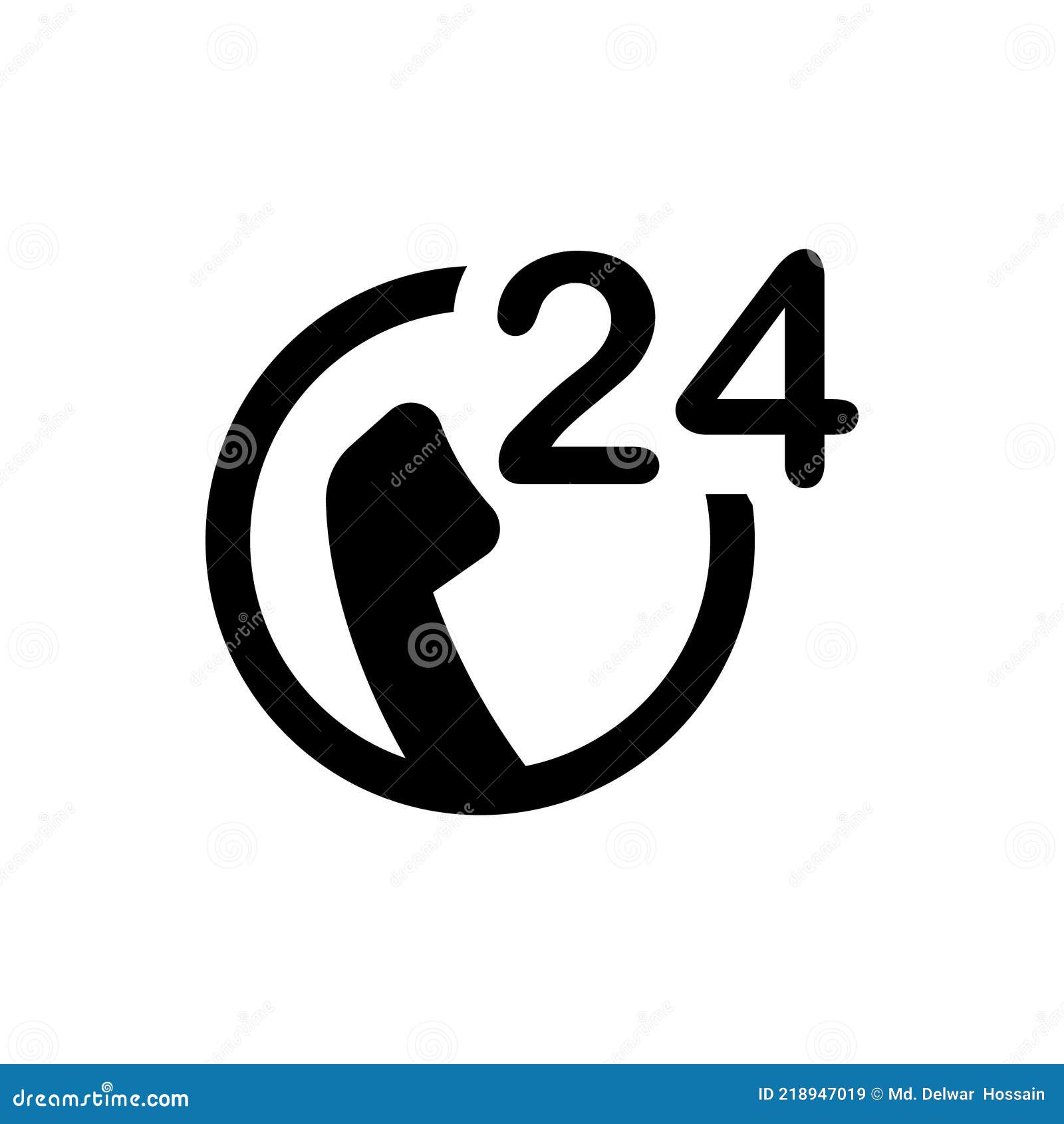 24 hours support icon stock vector. Illustration of sign - 218947019