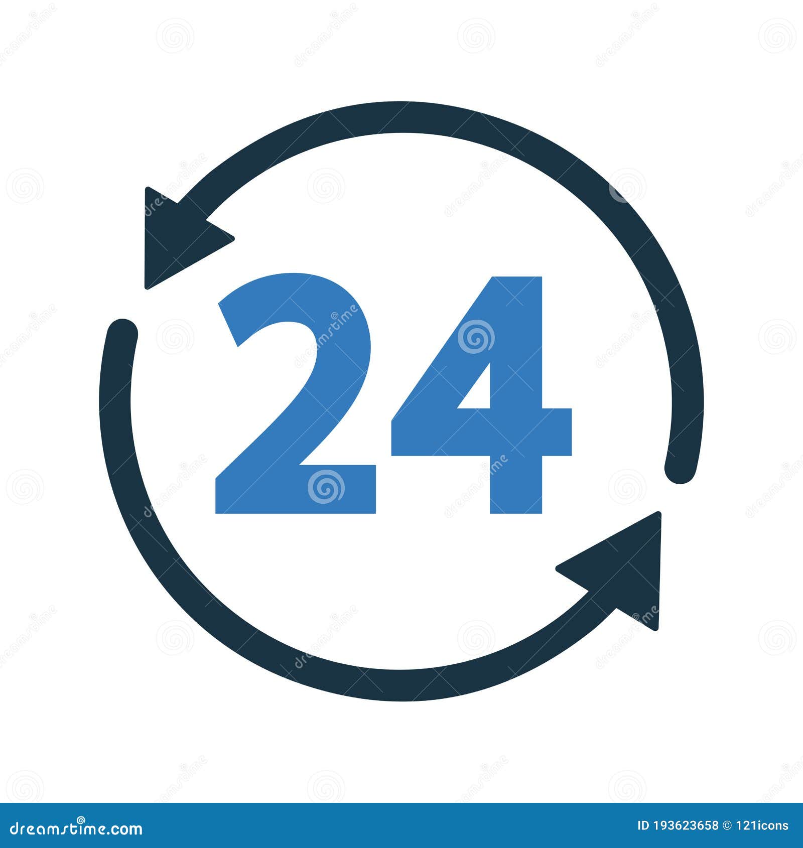24 Hours Support Icon, Vector Graphics Stock Illustration ...