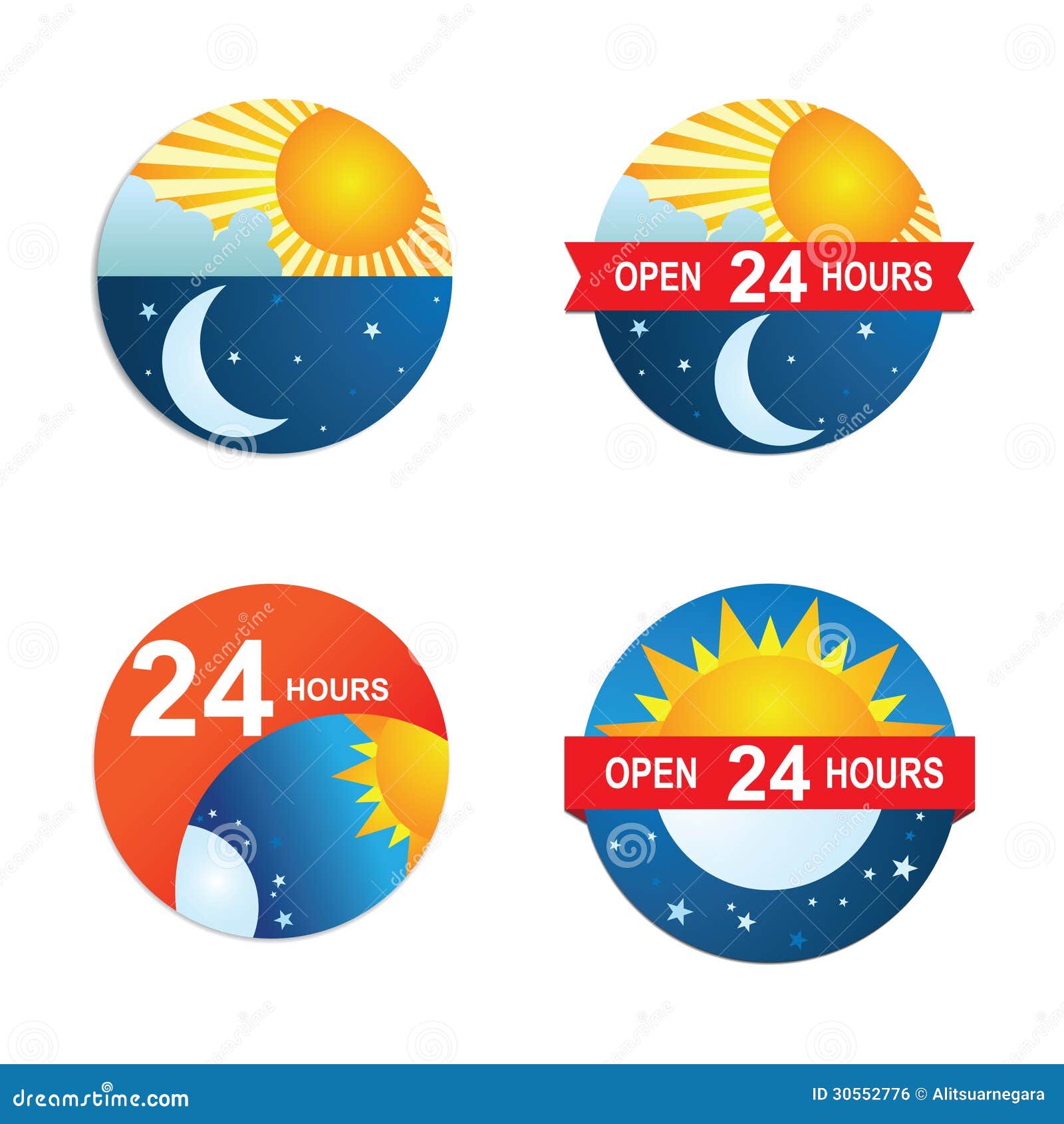 24 Hours stock vector. Illustration of change, oclock - 30552776