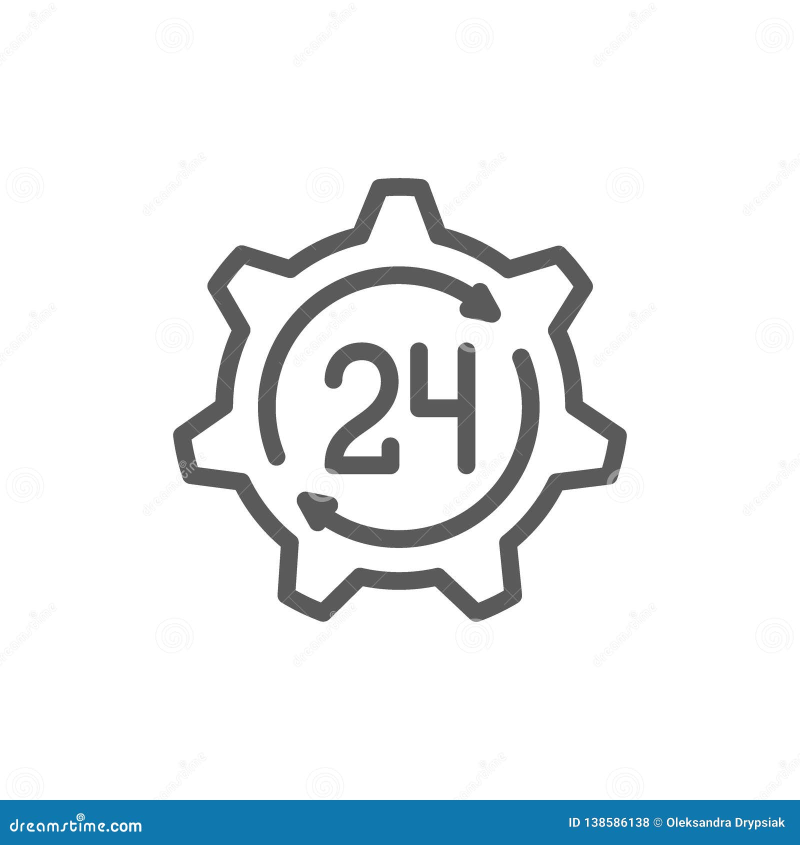24 Hours Technical Service, Support Time Line Icon. Stock Vector ...