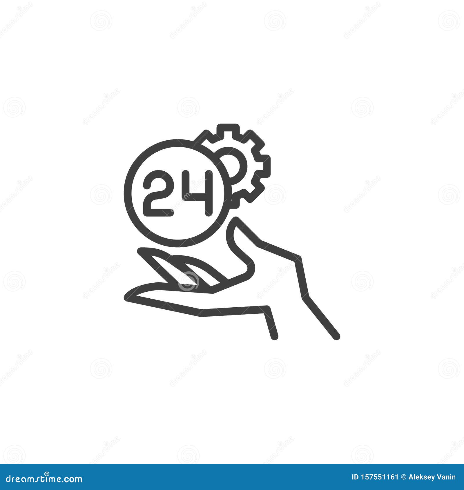 24 Hours Technical Support Service Line Icon Stock Vector ...