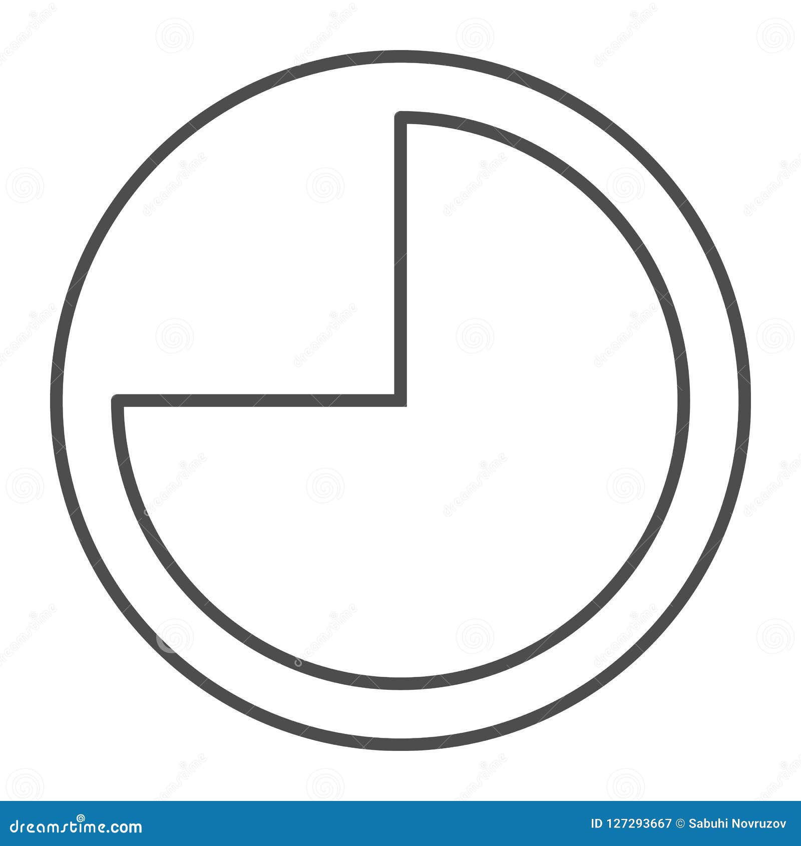 9 Hours Thin Line Icon. Forenoon Vector Illustration Isolated on White ...