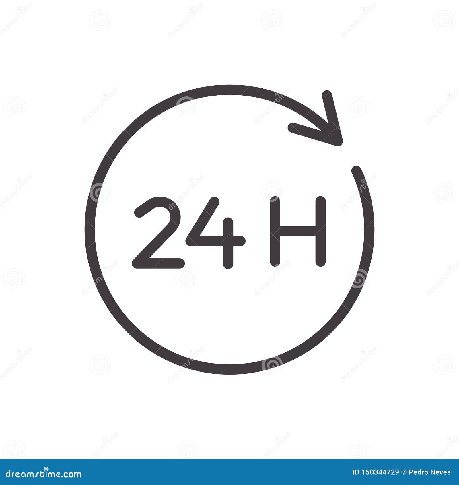 9 Hours Thin Line Icon. Forenoon Vector Illustration Isolated On White ...