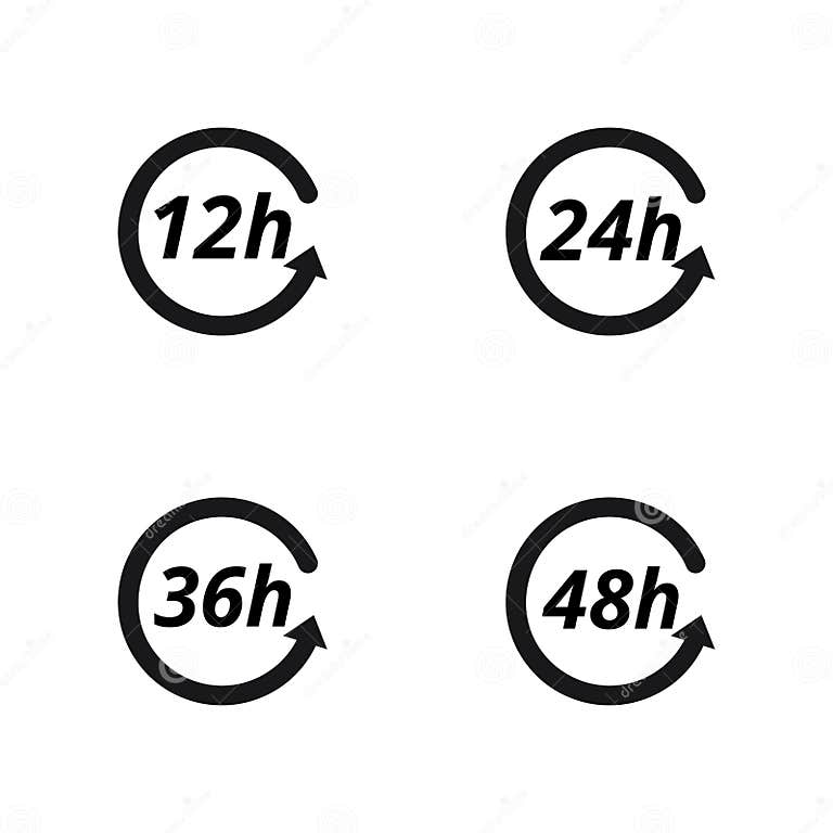 Hours Time Duration Clock Vector Logo Design Concept Stock Vector ...