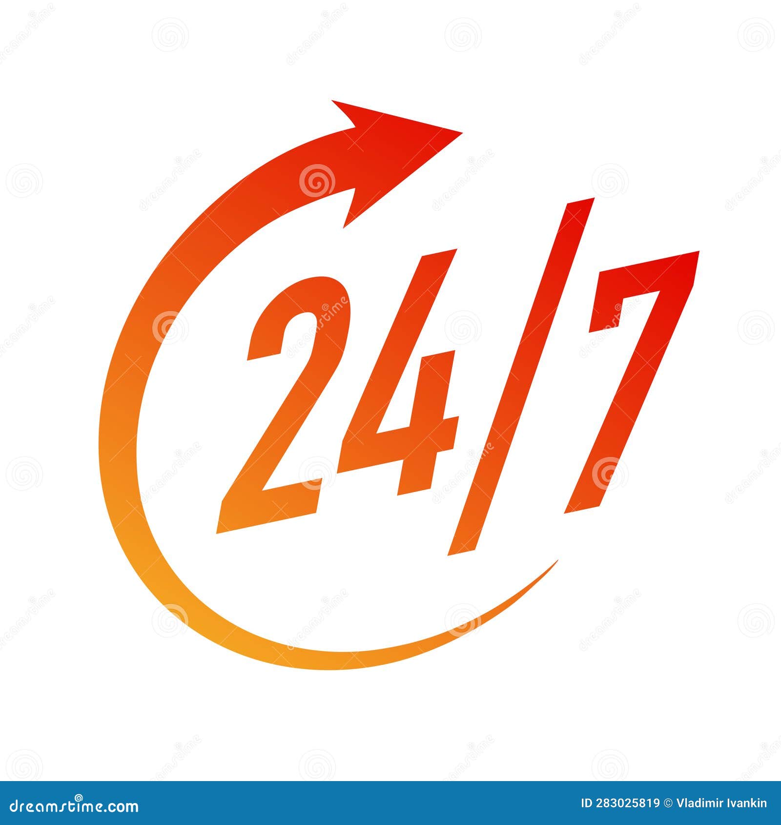 24 Hours Timer Vector Symbol Gradient Color Stock Vector - Illustration ...