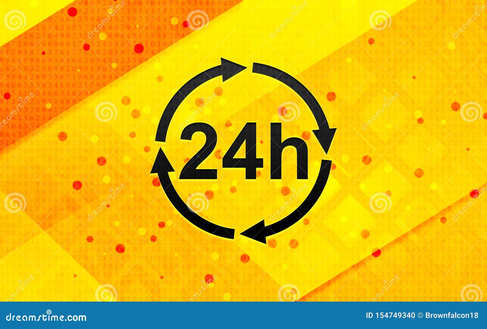 24 Hours Update Icon Abstract Digital Banner Yellow Background Stock ...