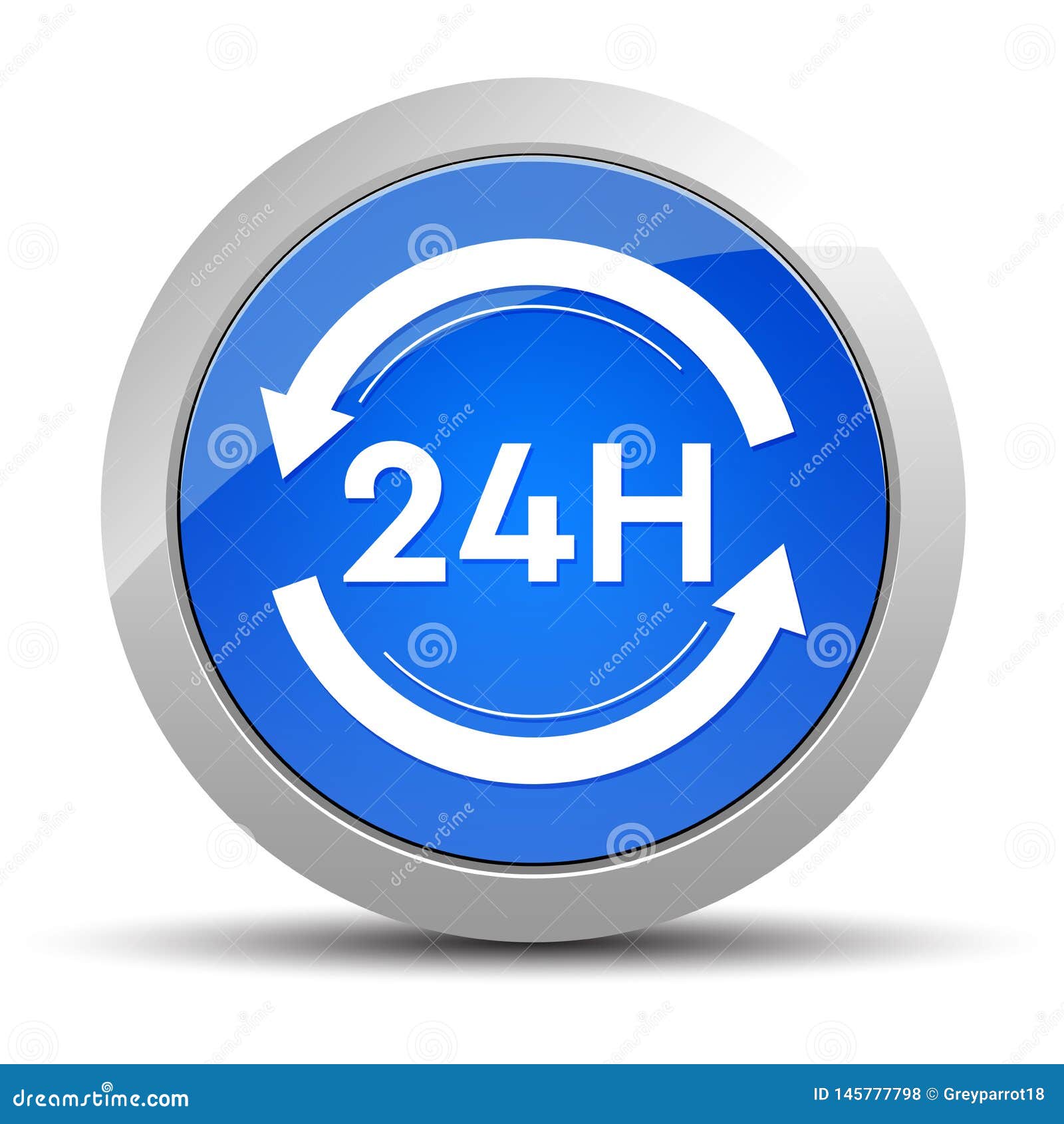 24 Hours Update Icon Blue Round Button Illustration Stock Illustration ...