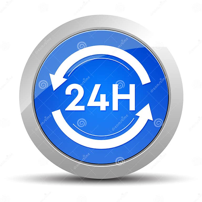24 Hours Update Icon Blue Round Button Illustration Stock Illustration ...
