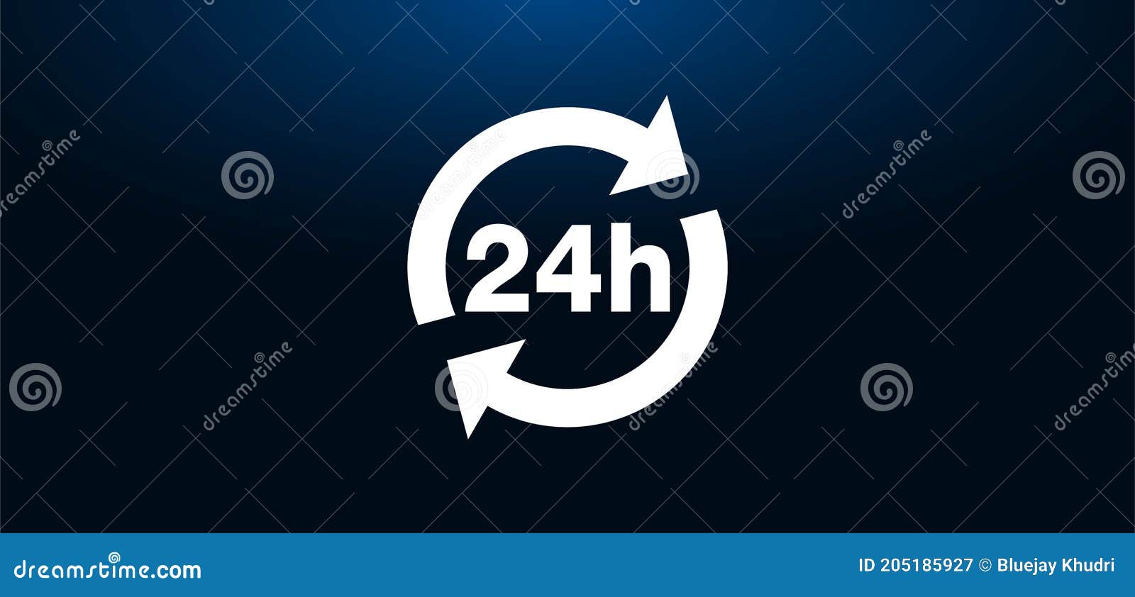 24 Hours Update Icon Crystal Blue Banner Background Stock Illustration ...