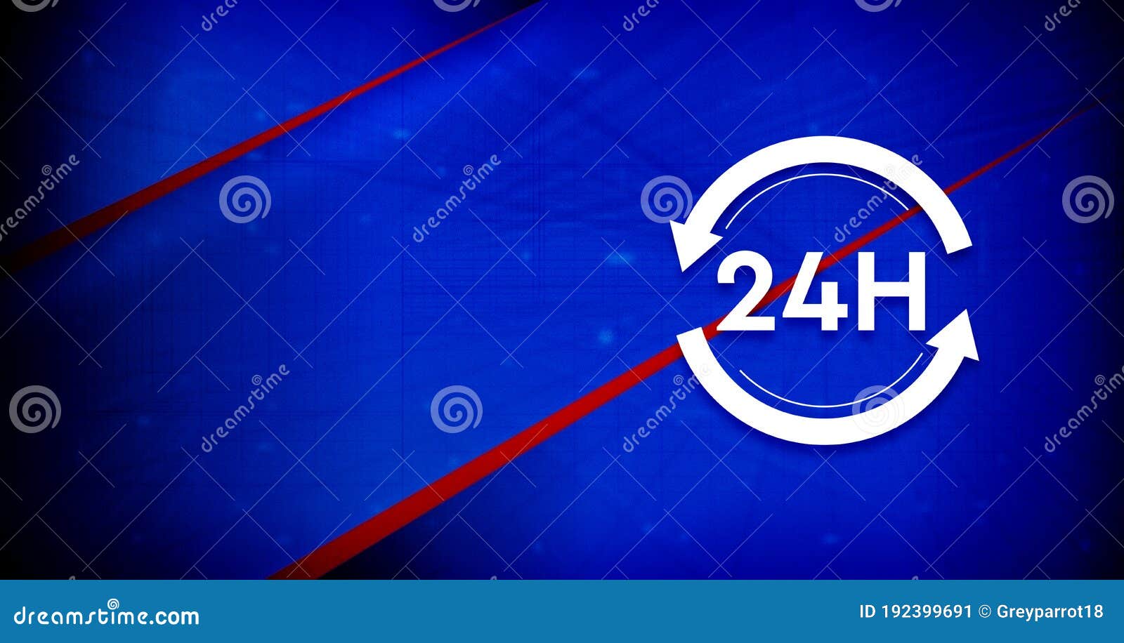 24 Hours Update Icon Elegant Architecture Design Blue Banner ...