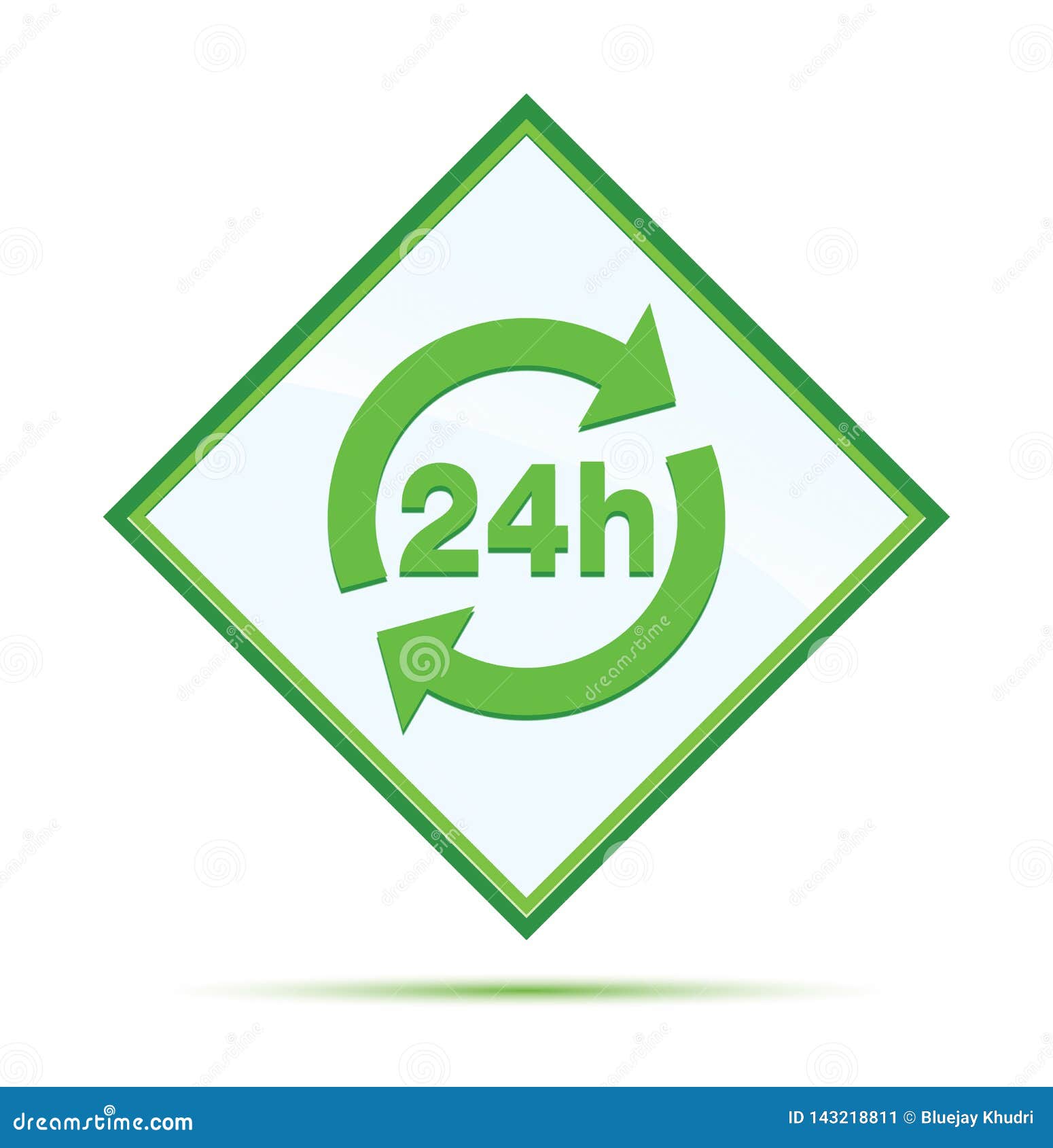 24 Hours Update Icon Modern Abstract Green Diamond Button Stock ...