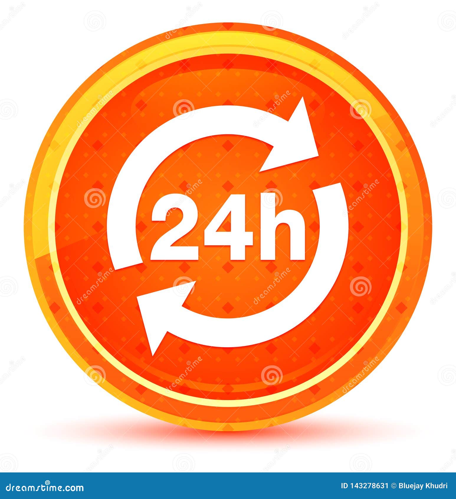 24 Hours Update Icon Natural Orange Round Button Stock Illustration ...