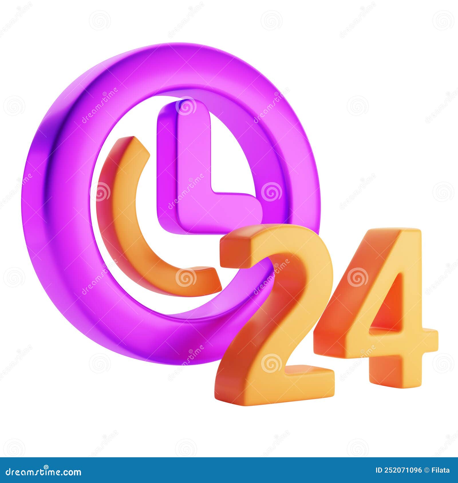 24 Hours Watch 3d Rendered Icon Stock Illustration - Illustration of ...