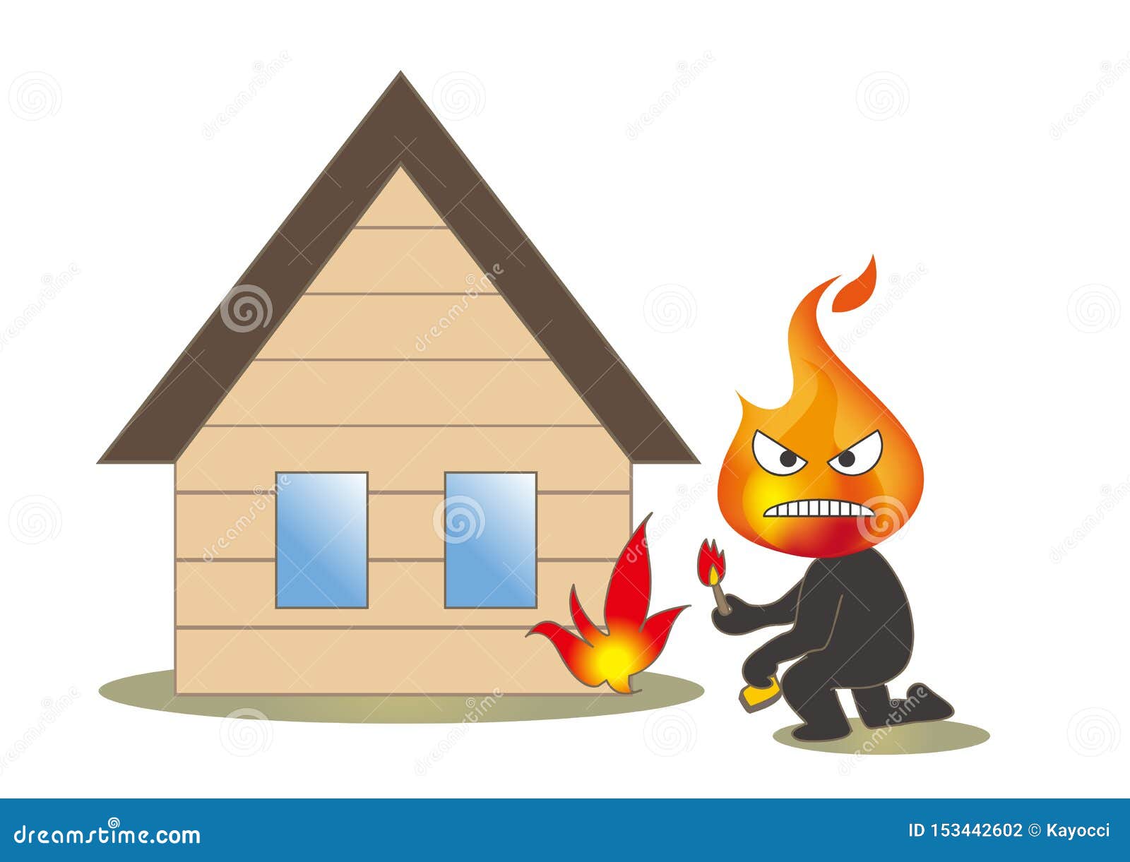 Beware of Fire - Arsonist and Housing Stock Vector - Illustration of ...