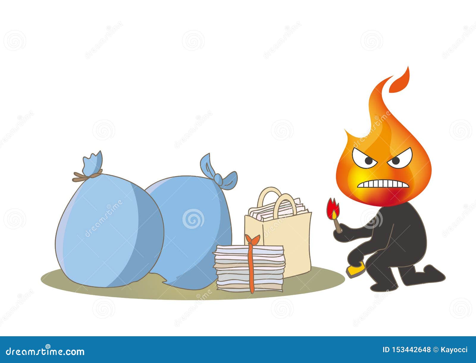 Beware of Fire - Arsonist and Garbage Stock Vector - Illustration of ...