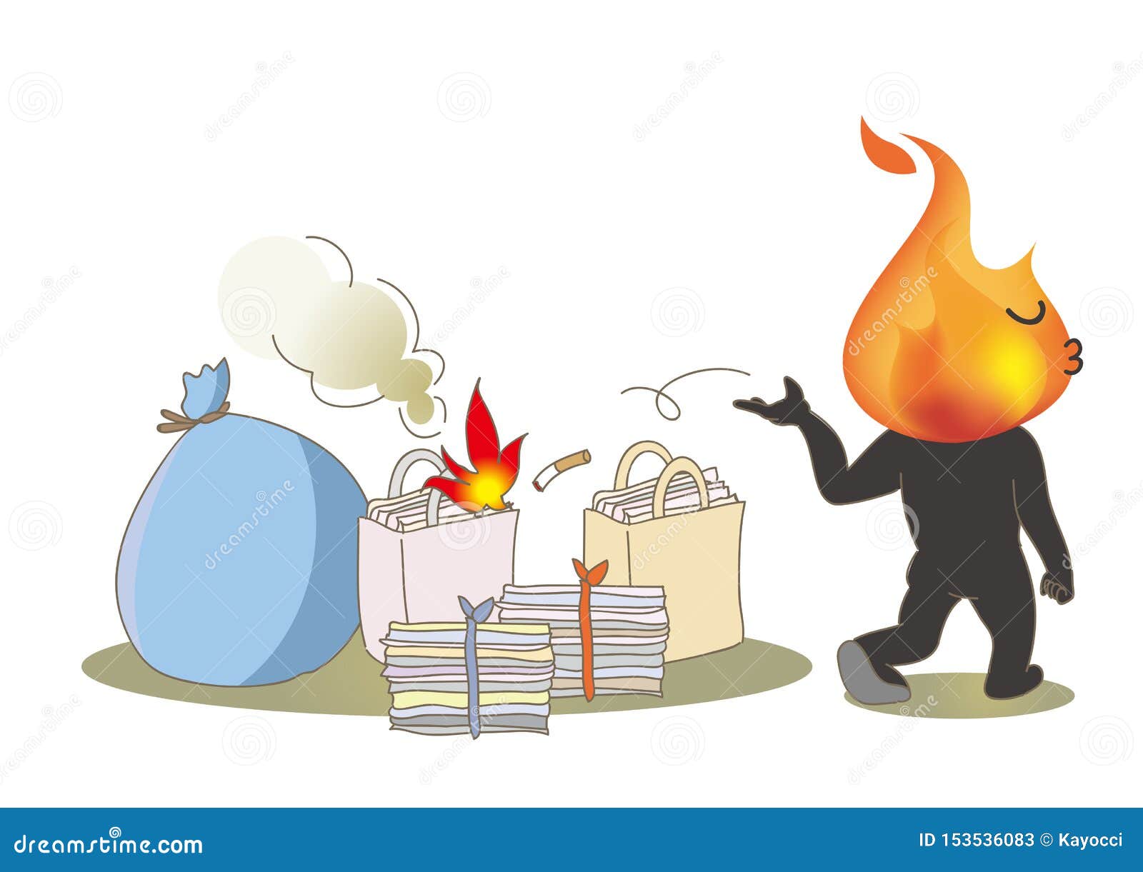 Beware Of Fire - Building And Arsonist With A Lighter Vector ...