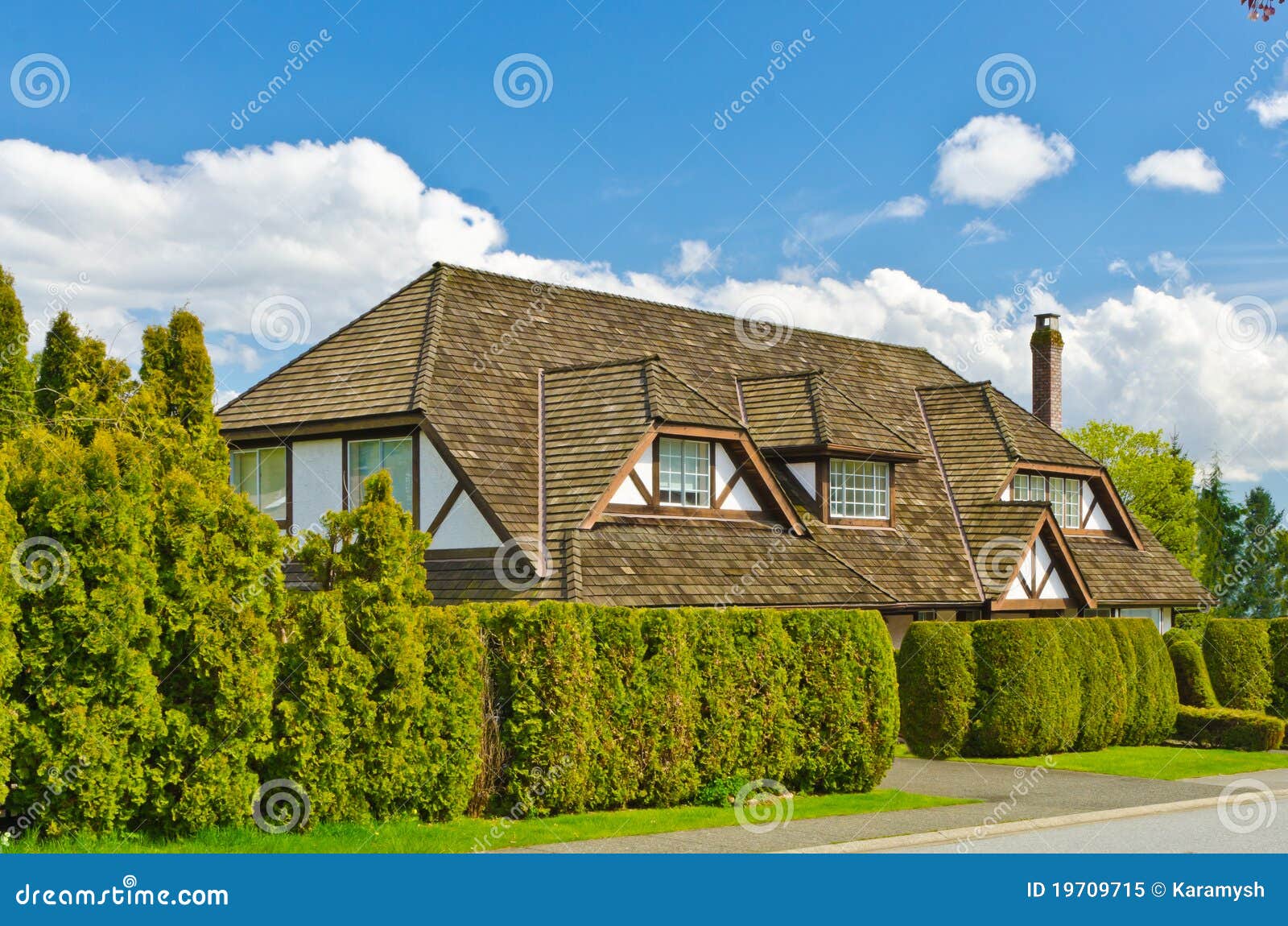 A House. stock image. Image of bushes, estate, built - 19709715