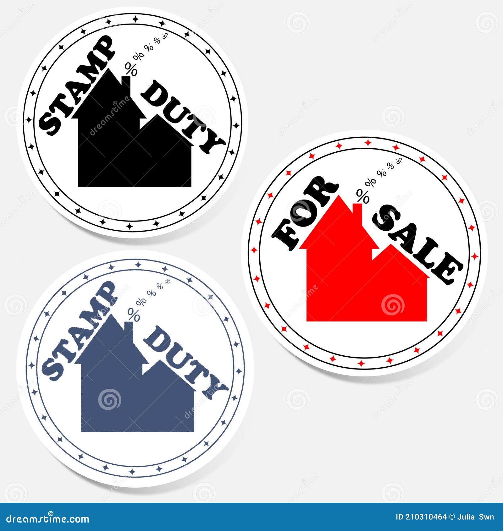 Real estate sticker set stock vector. Illustration of price - 210310464