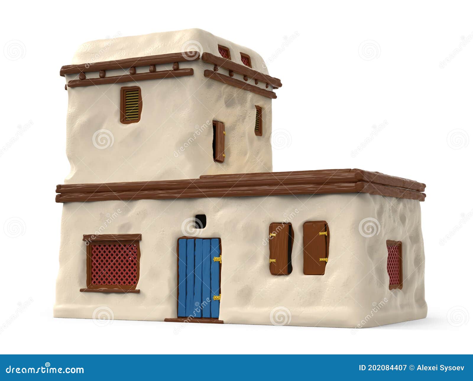 House adobe ancient greece stock illustration. Illustration of render ...