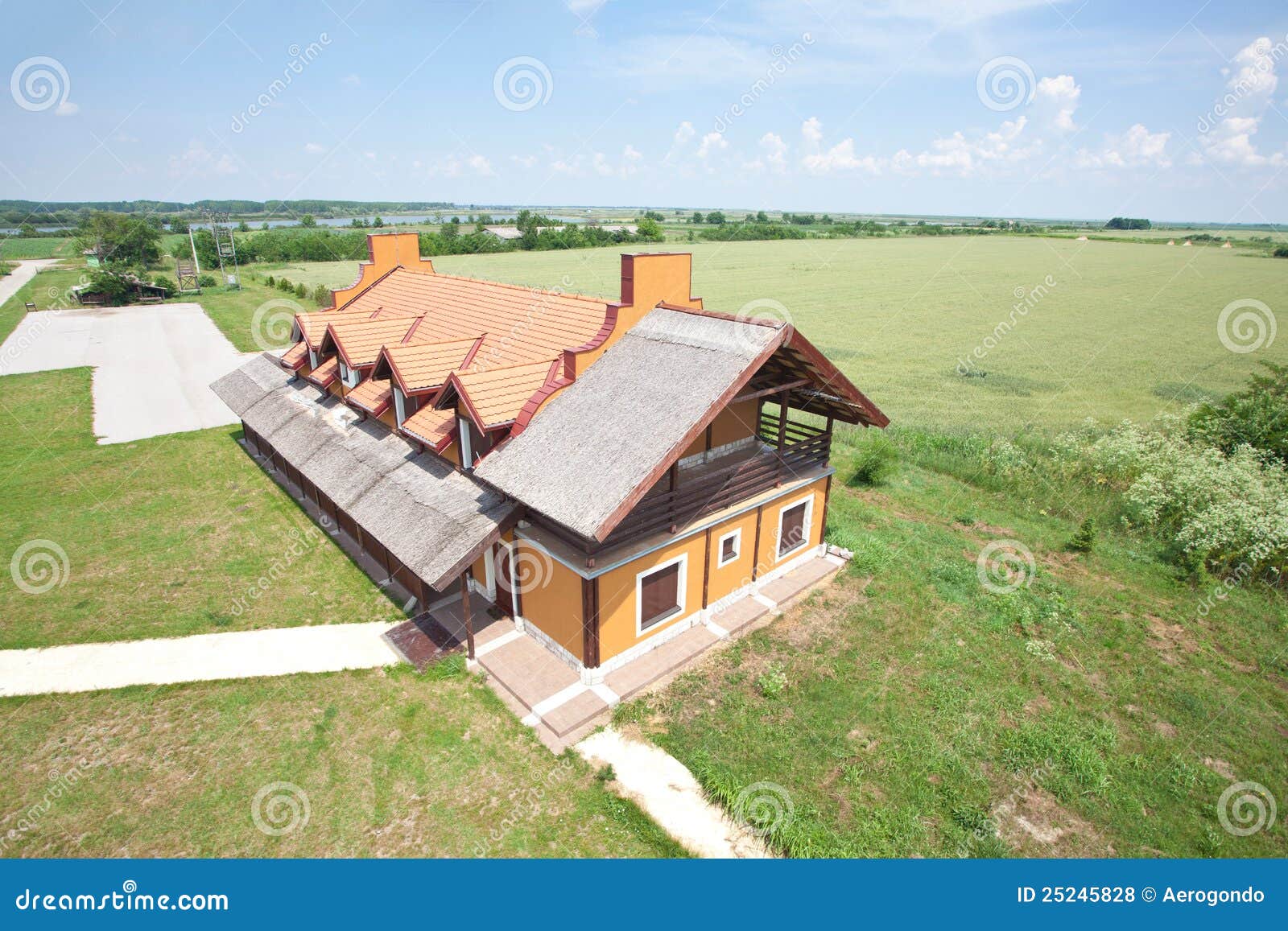House aerial view stock photo. Image of blue, residential - 25245828
