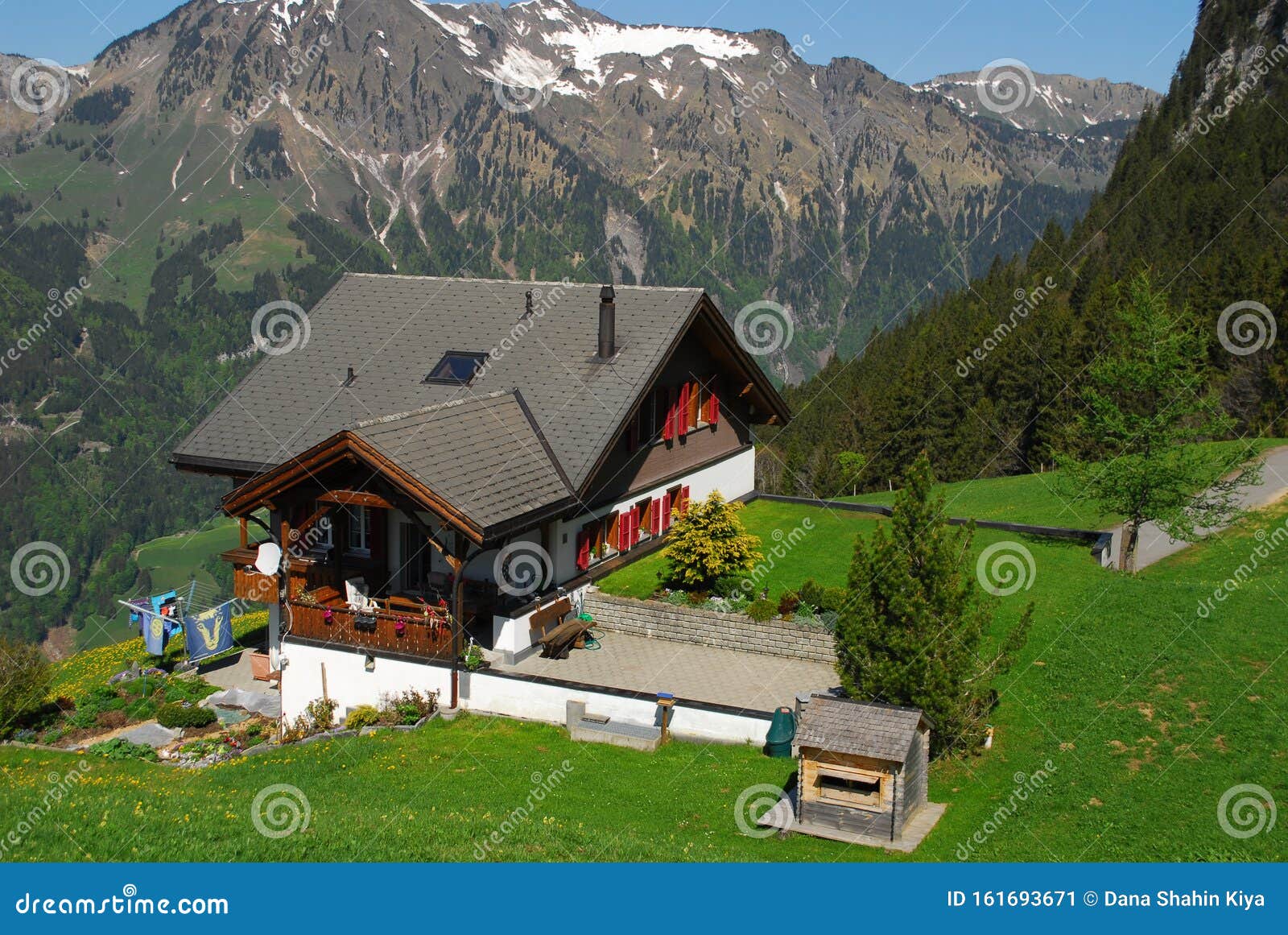 House on Alps in Switzerland Stock Image - Image of deserts, blurred ...