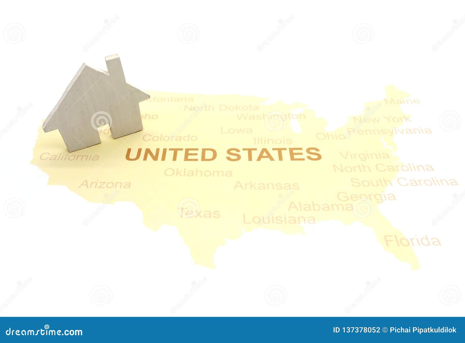 House on a American Map. Business House Concept Stock Photo - Image of ...