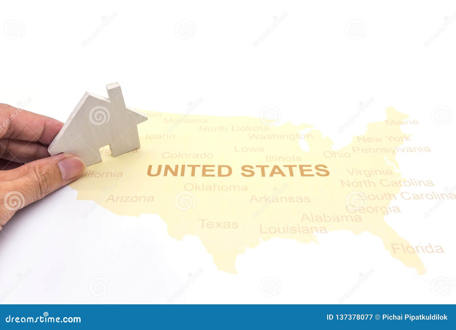 House on a American Map. Business House Concept Stock Image - Image of ...
