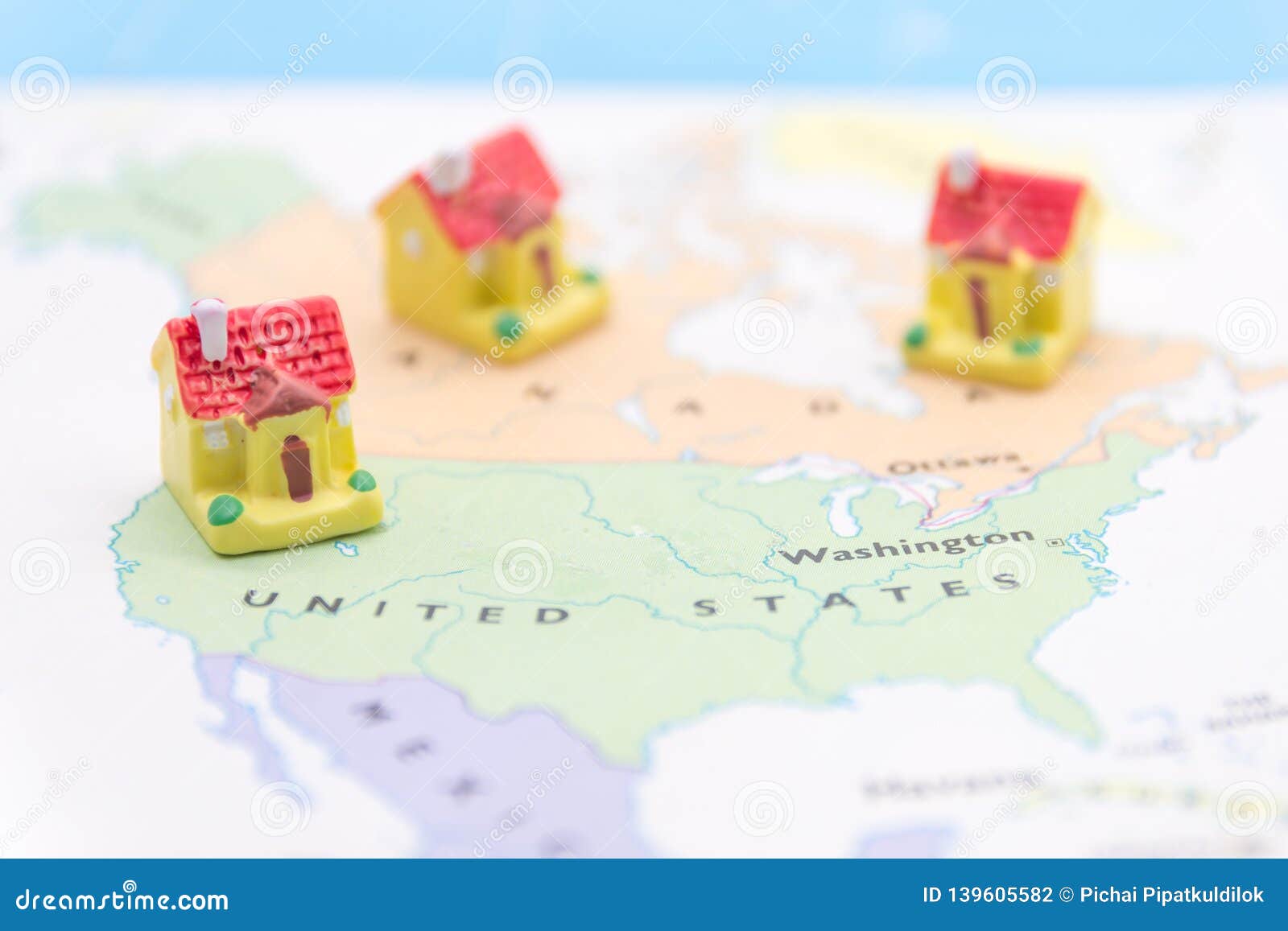 House on a American Map. Business House Concept Stock Photo - Image of ...