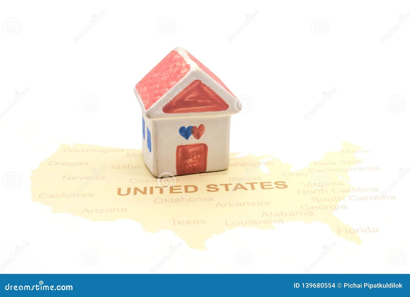 House on a American Map. Business House Concept Stock Photo - Image of ...