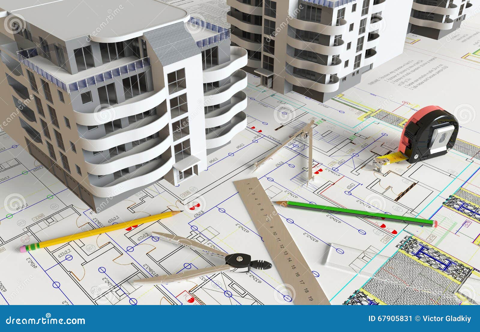 House Architectural Drawing and Layout Stock Image - Image of window ...