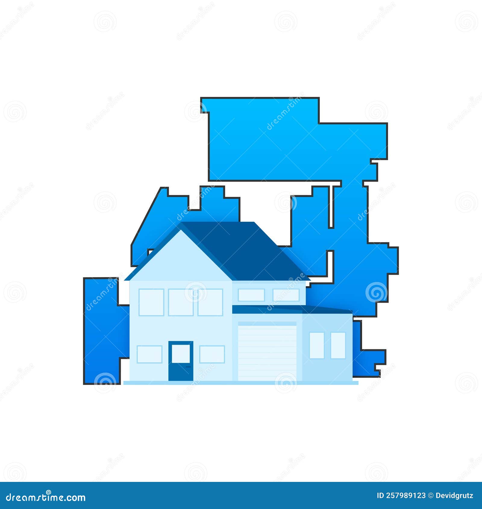 House Architectural Plan. Building Plan. Vector Stock Illustration ...