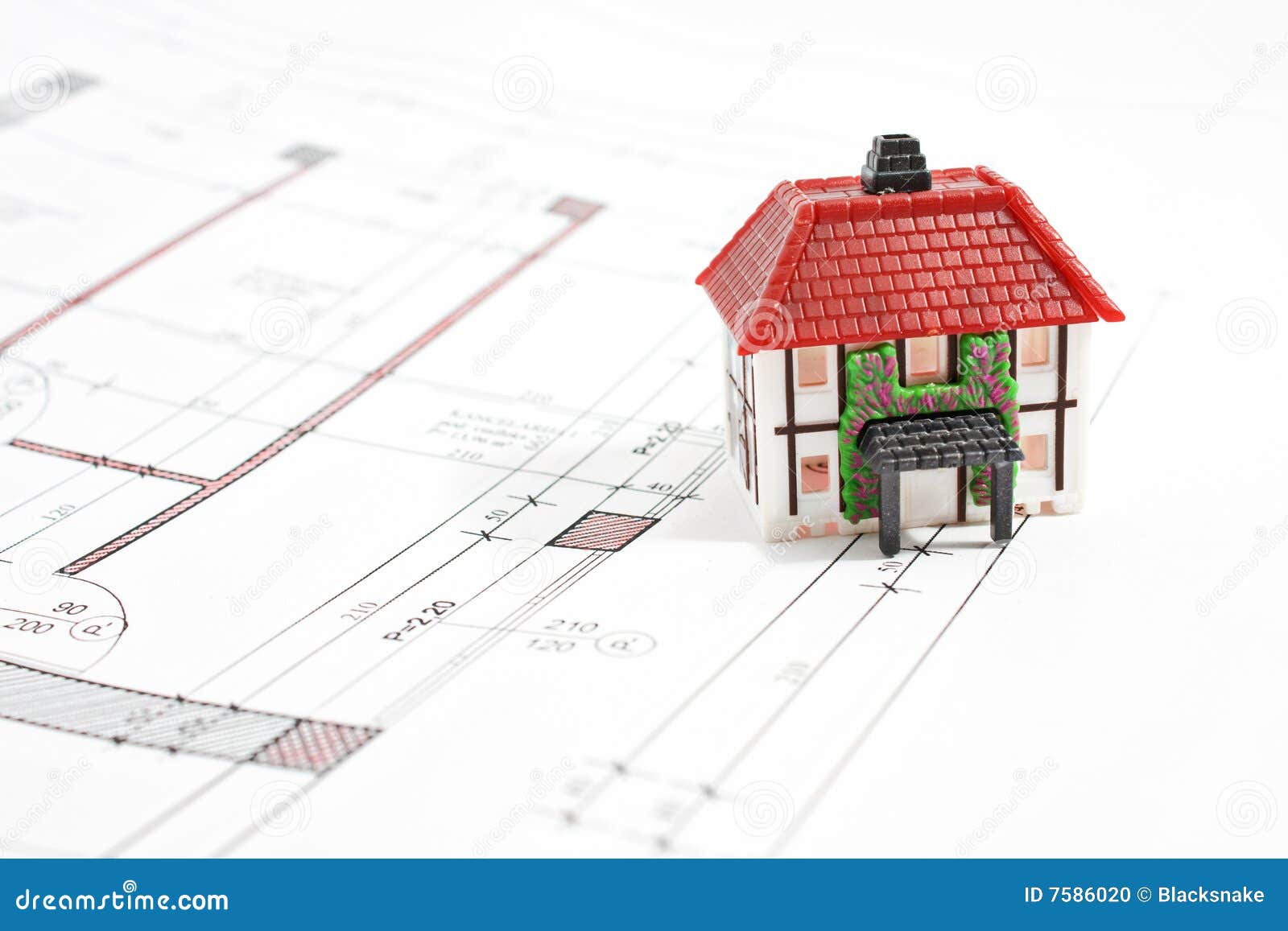 House Architectural Technical Draw Project Stock Photo - Image of ...