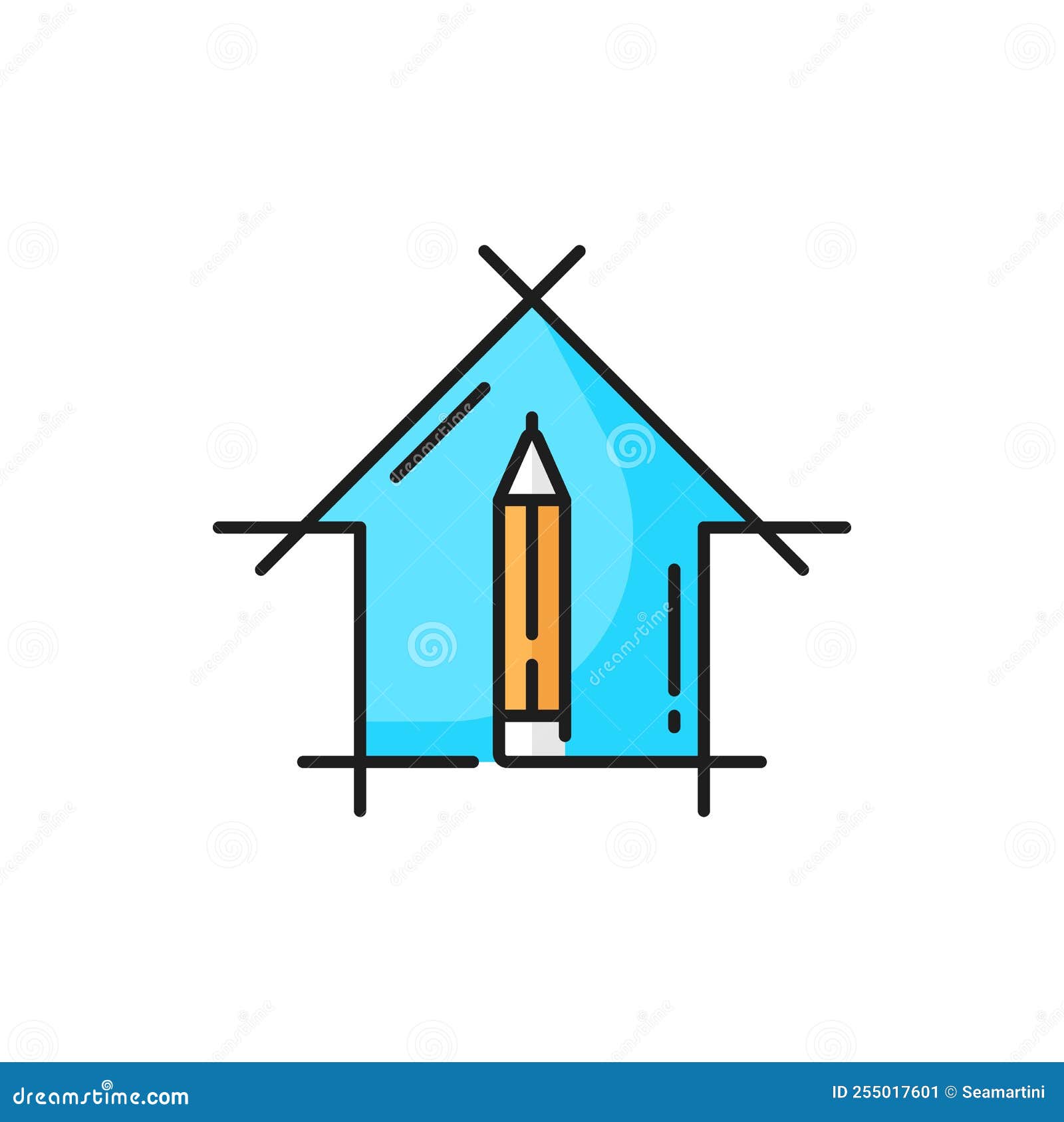 House Architecture Draft Print, Home and Pencil Stock Vector ...