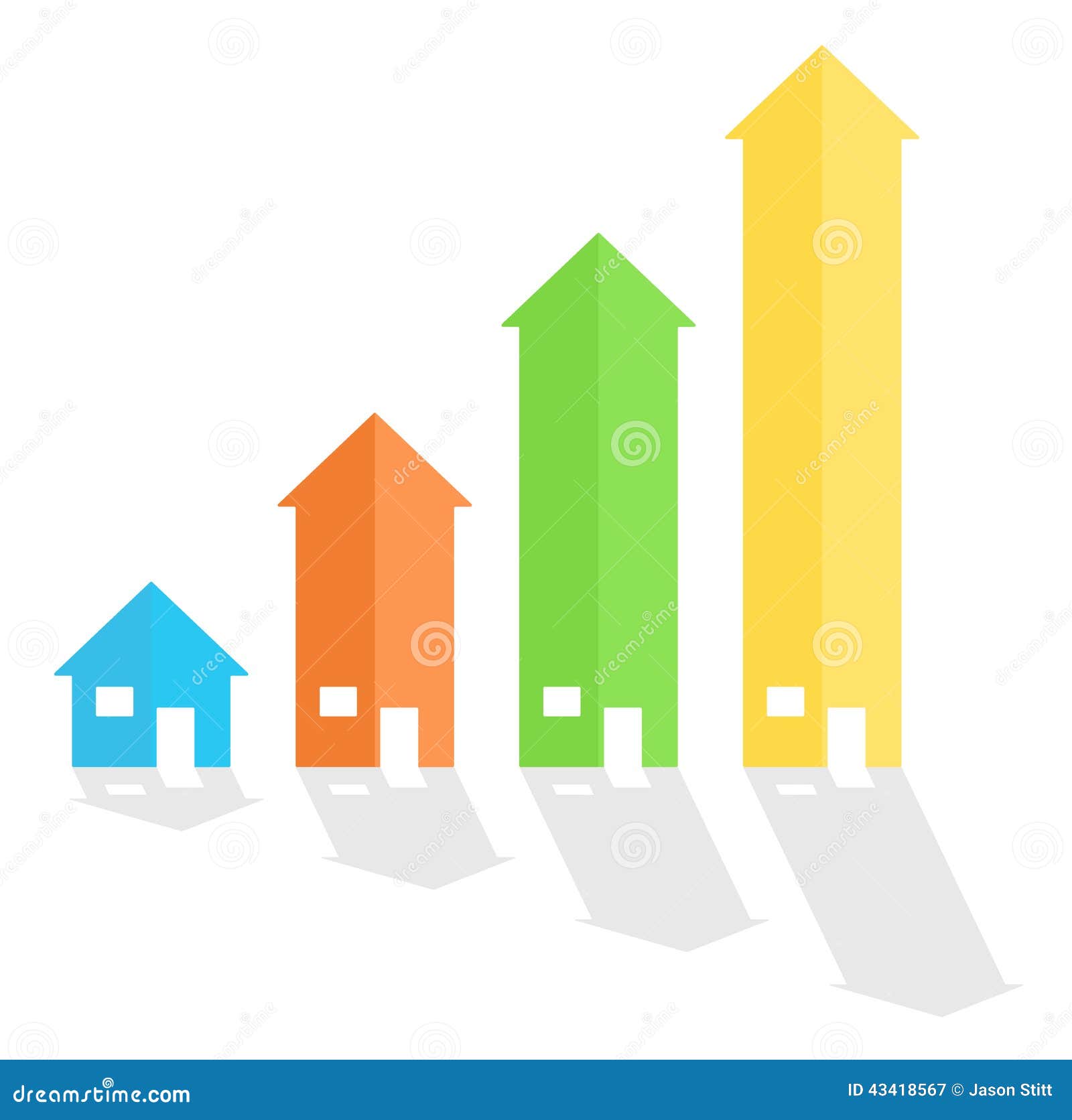 House Arrow Graph stock vector. Illustration of infographic - 43418567