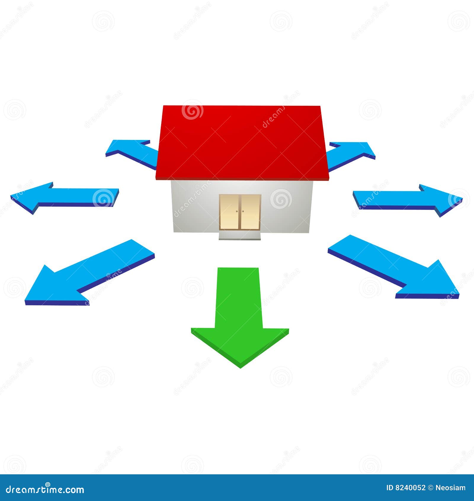 House with arrows stock vector. Illustration of home, investment - 8240052