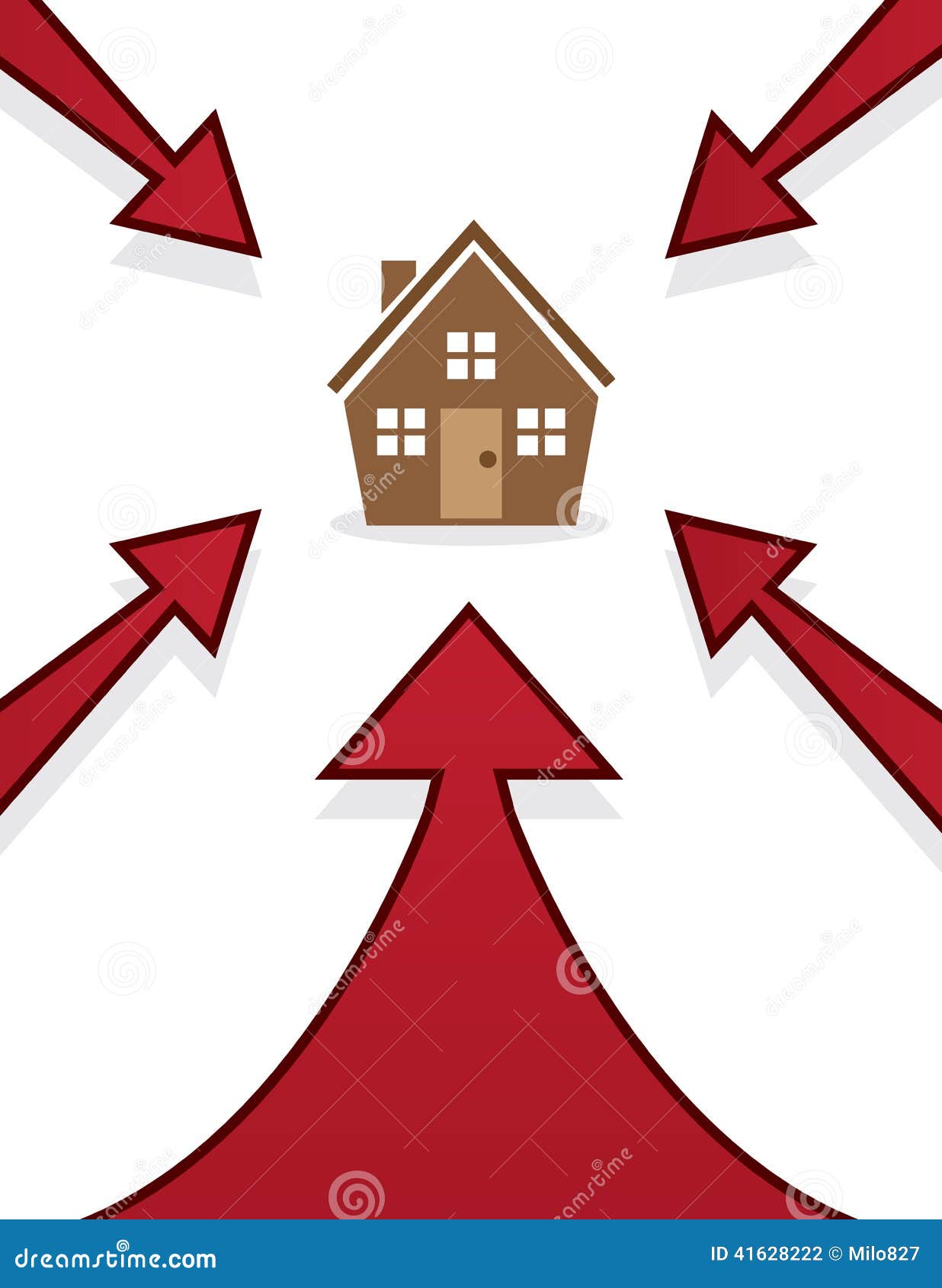 House Arrows Pointing stock vector. Illustration of exterior - 41628222