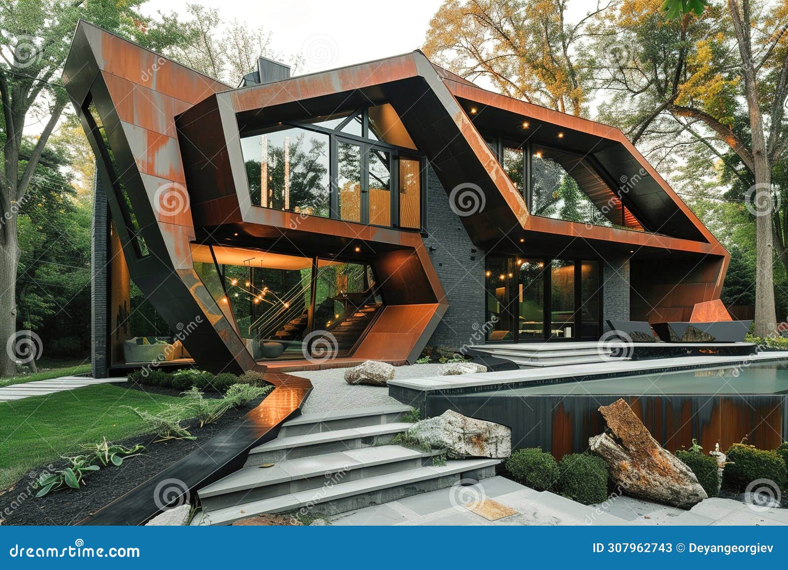 House with an Asymmetrical Facade, Bold Angles, and Unexpected Curves ...