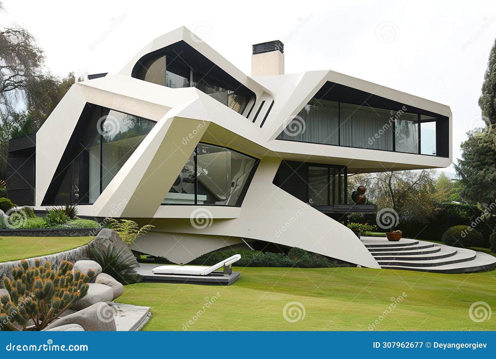 House with an Asymmetrical Facade, Bold Angles, and Unexpected Curves ...